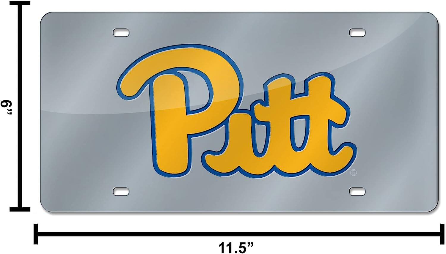 Rico Industries Pittsburgh PITT Panthers Mirrored Laser Cut License ...