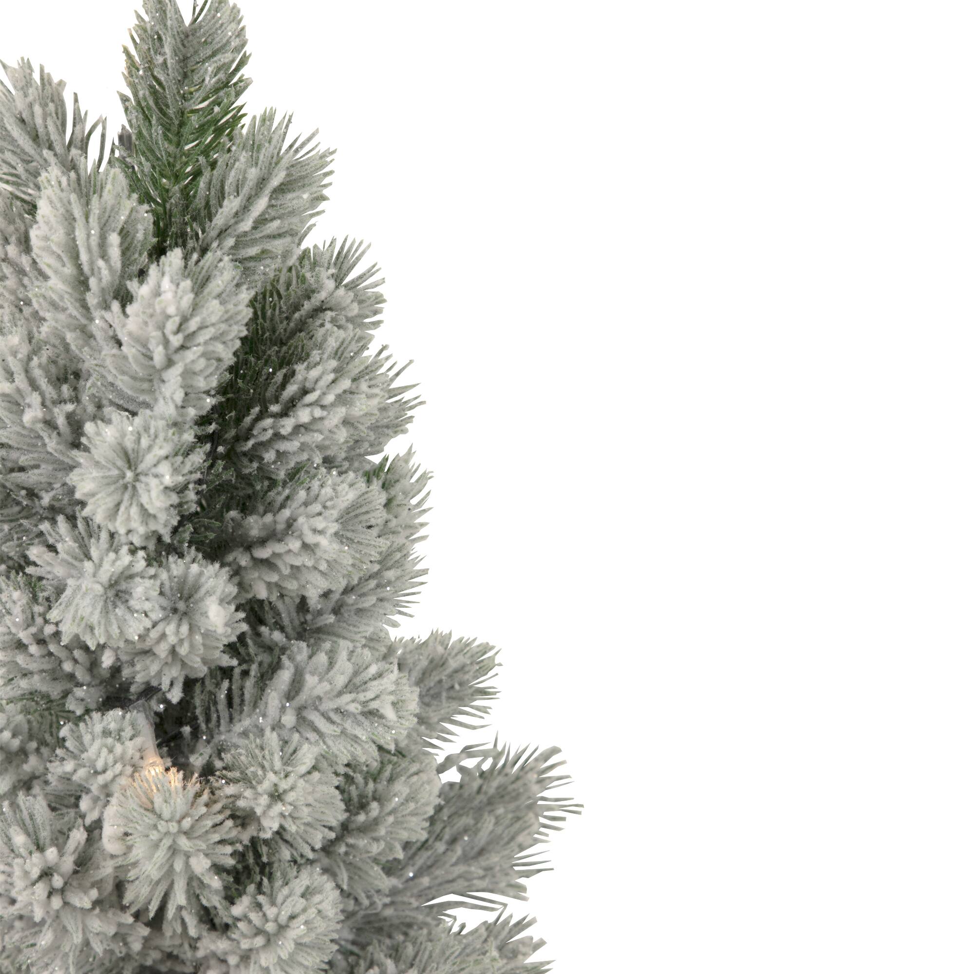 Northlight 16" LED Lighted Mini Frosted Pine Christmas Tree in Cement ...