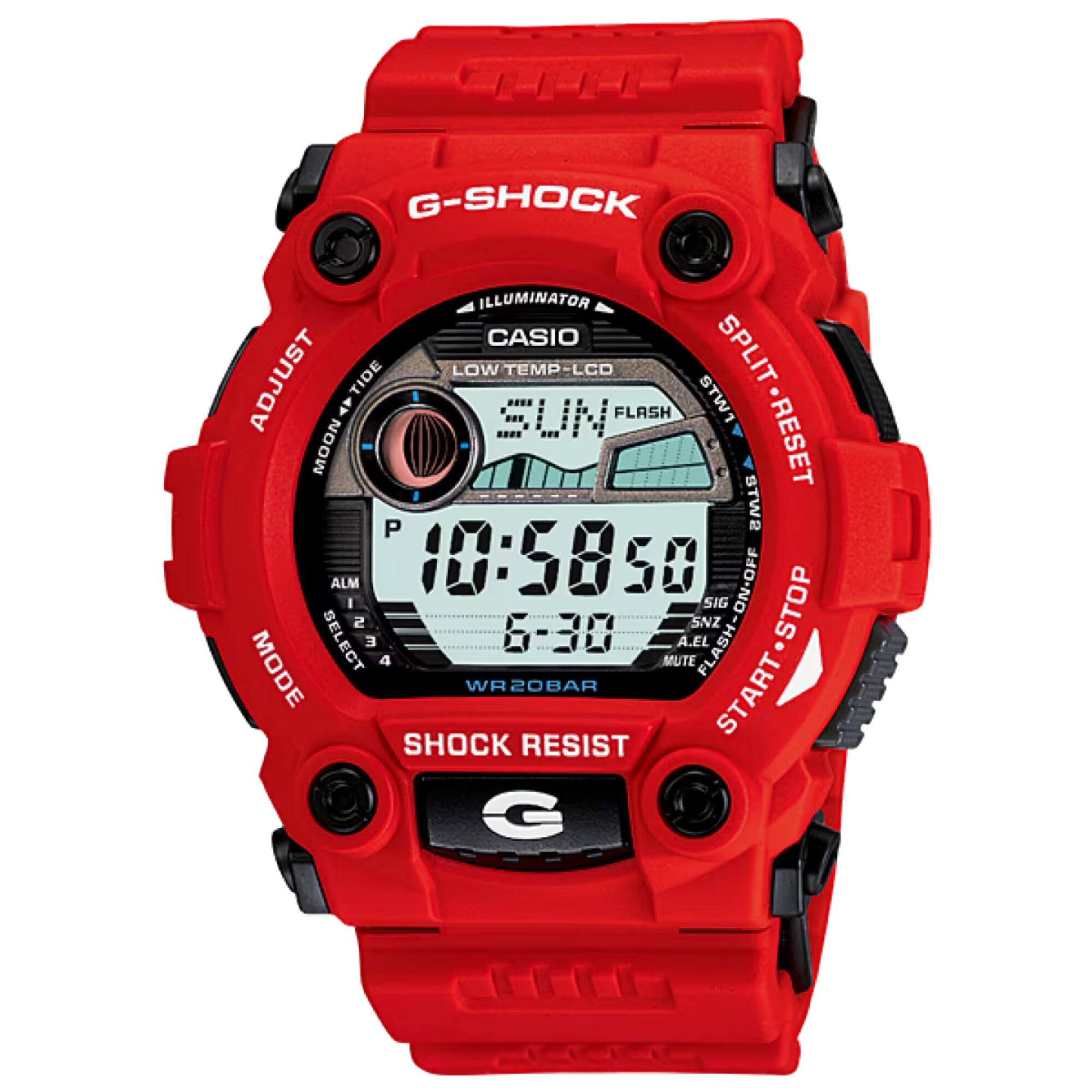 Casio G SHOCK Men's Grey Dial Digital Watch Resin Strap G 7900A 4DR Red ...