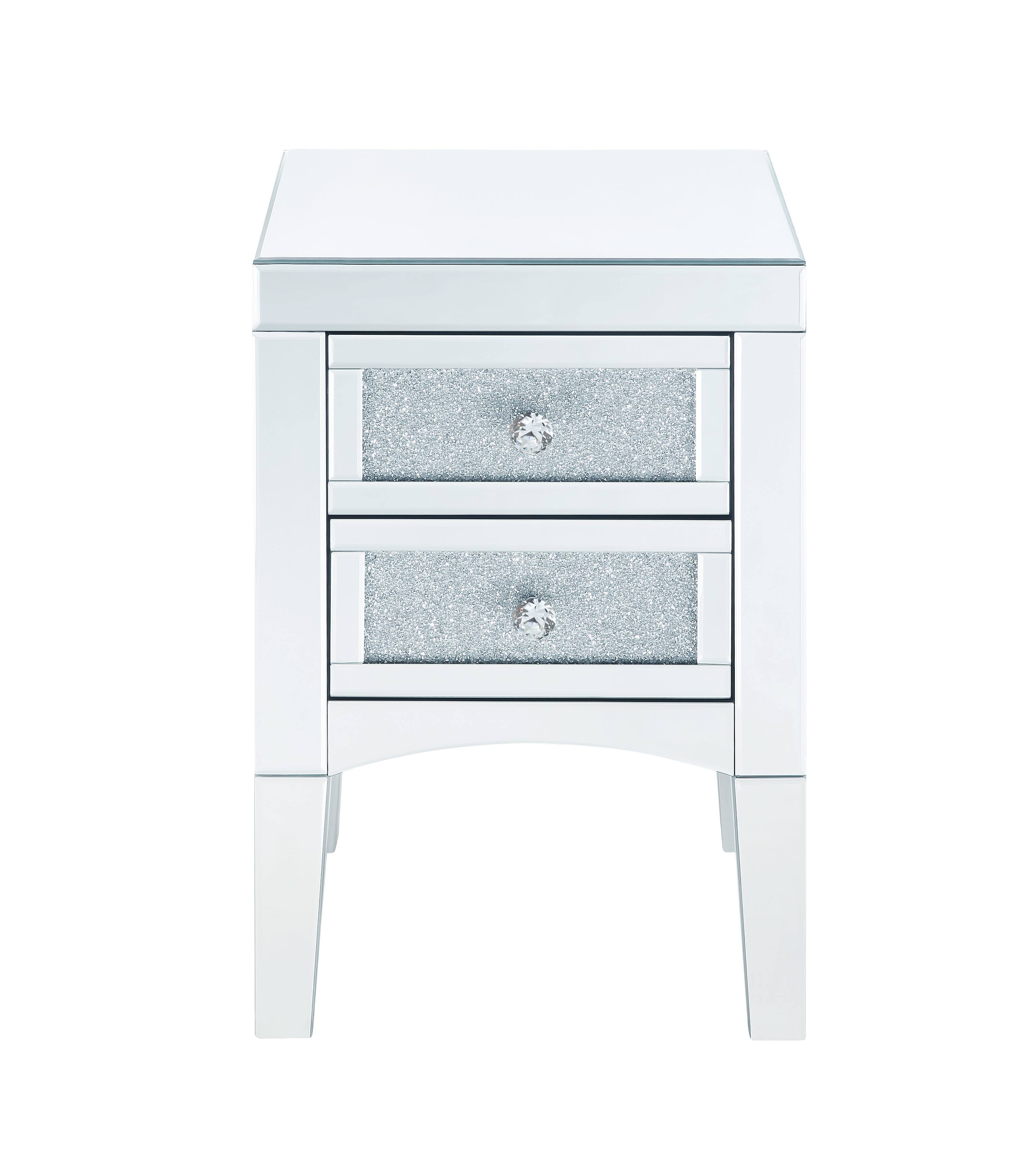Manhattan Lane Wooden Night Table with 2 Spacious Drawers and Tapered ...