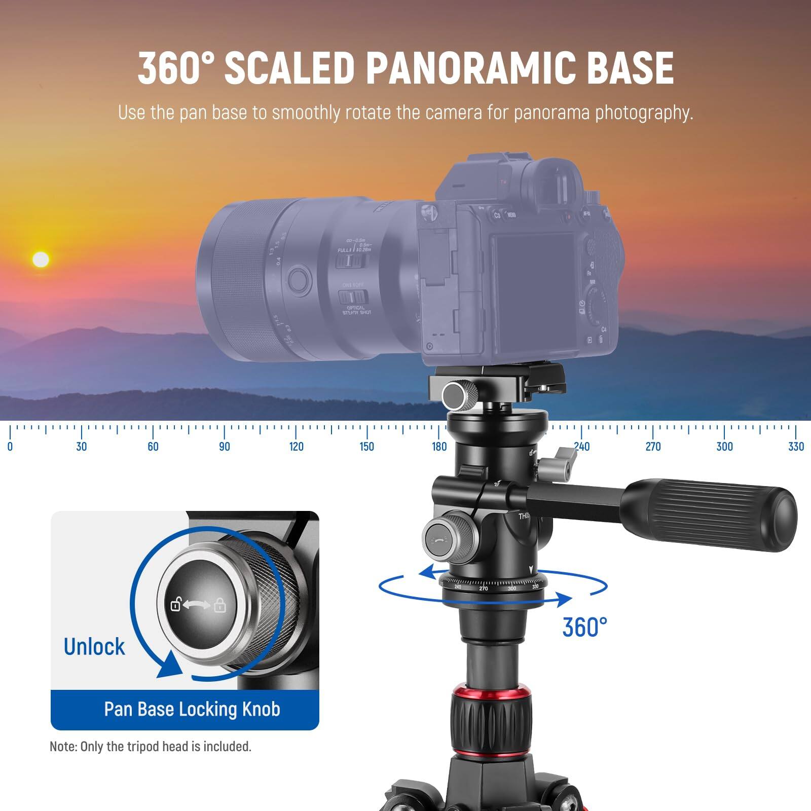 Neewer Video Pan Tilt Head, +/ 15° Leveling, Arca, 11lb TH03 - Best Buy