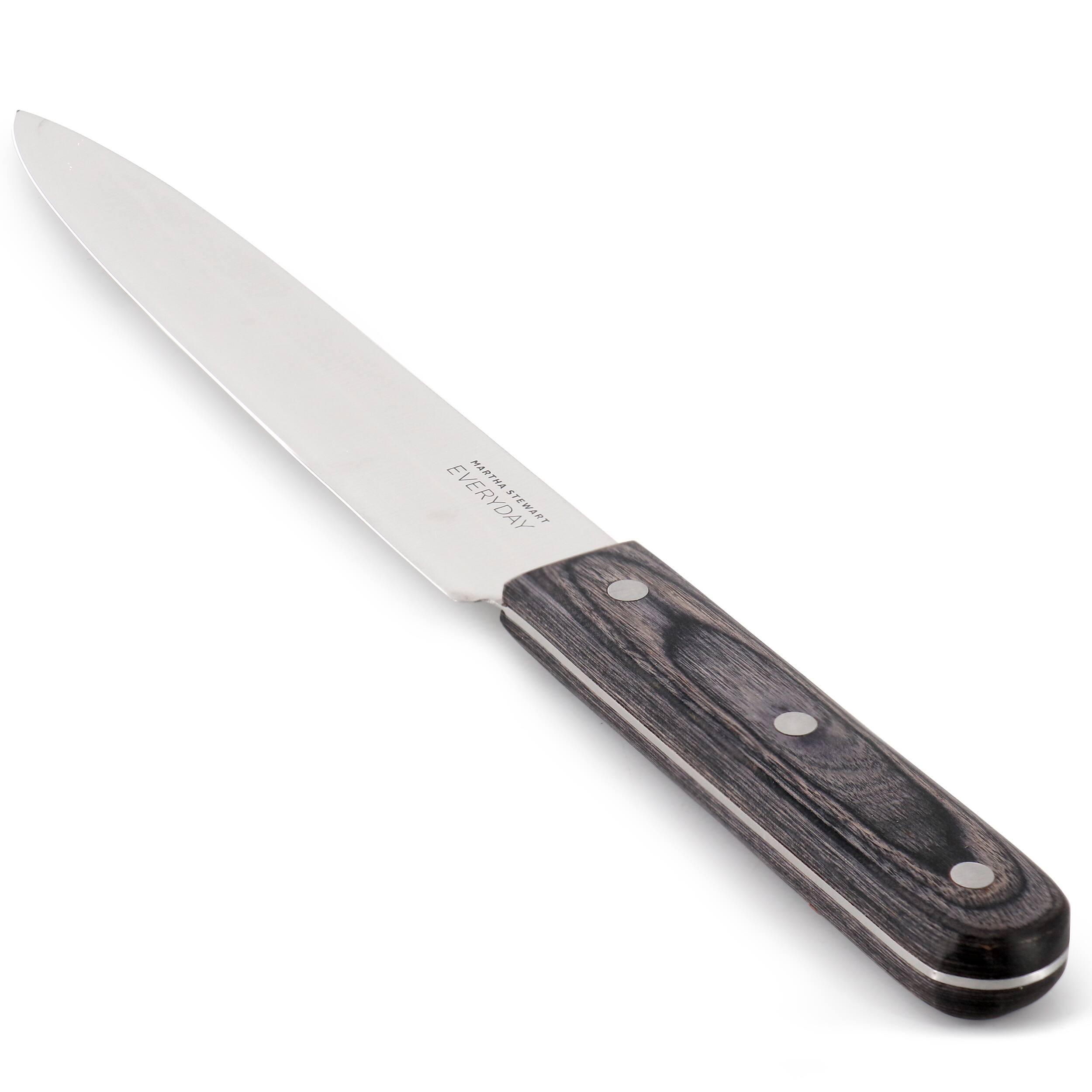 Martha Stewart Everyday 8 Inch Stainless Steel Slicer Knife with Wood ...