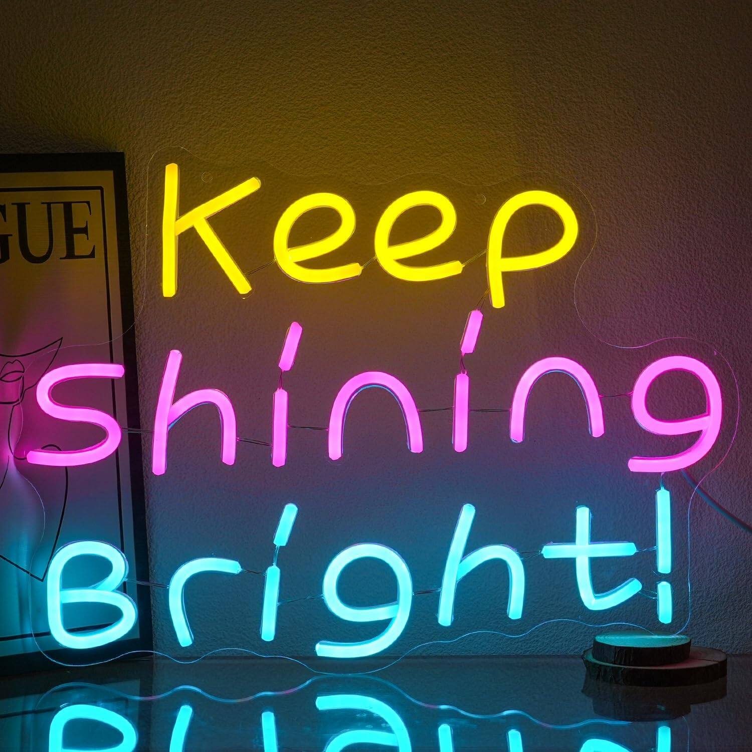 Auledio Keep Shining Bright Neon Sign Colorful Letter Neon Light ...