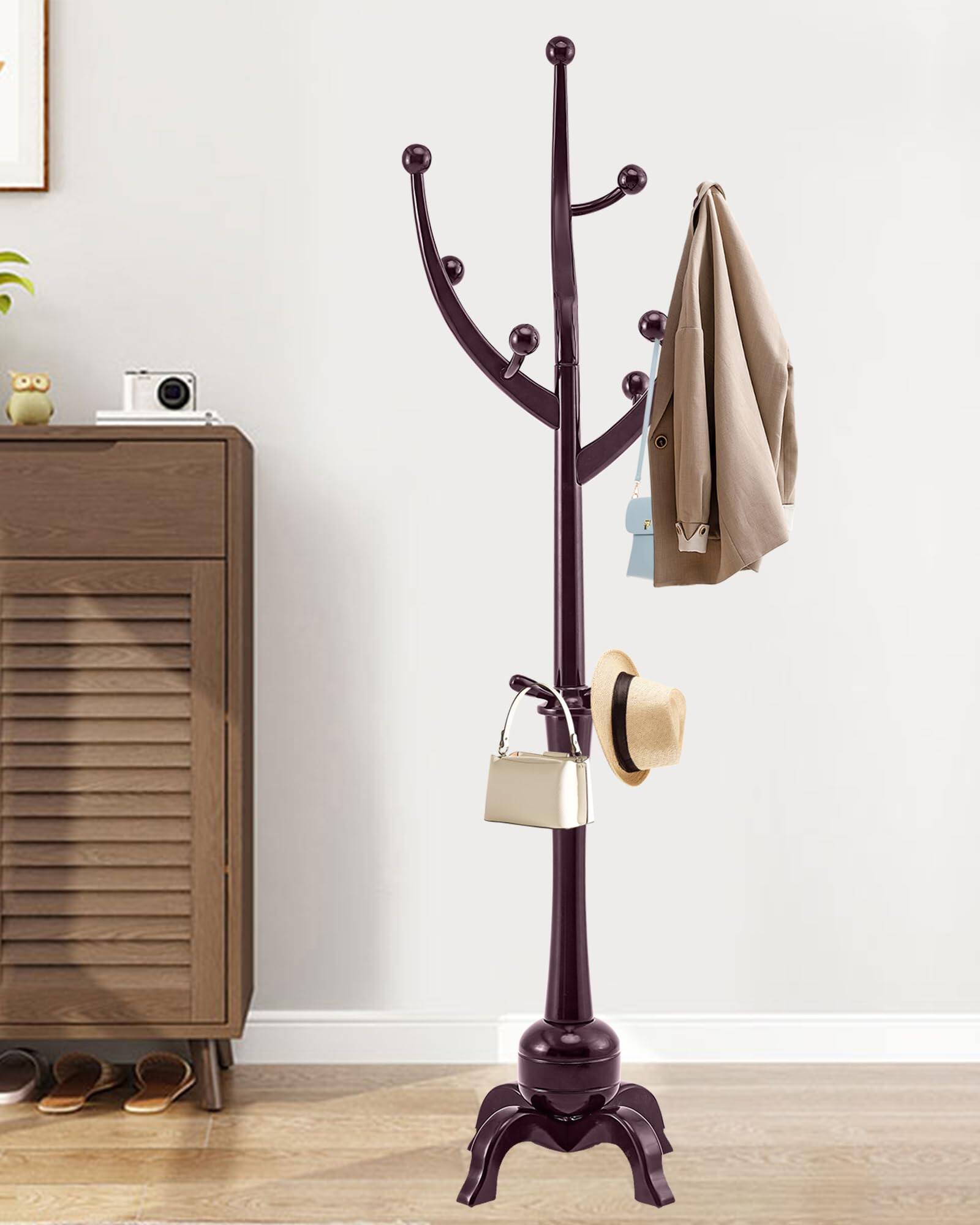Hirose Alice EZIVIEZ Wooden Coat Rack Stand Solid Wood Freestanding ...