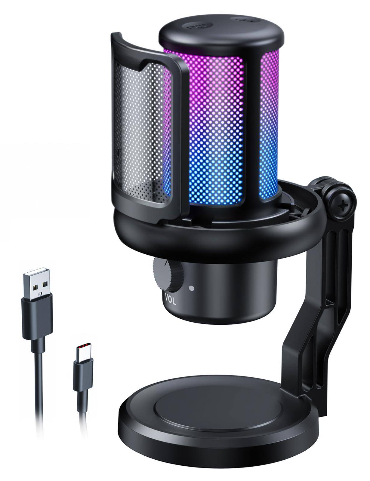 PO3TICJUNKI3 Usb Microphone For Pc Ps4 Ps5 Rgb Computer With Monitor ...