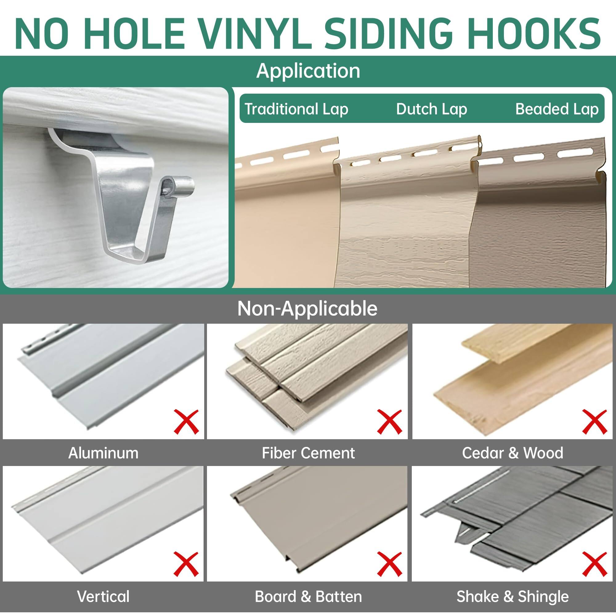 Paradigms Interiors Vinyl Siding Clips Hooks Heavy Duty No drill No ...