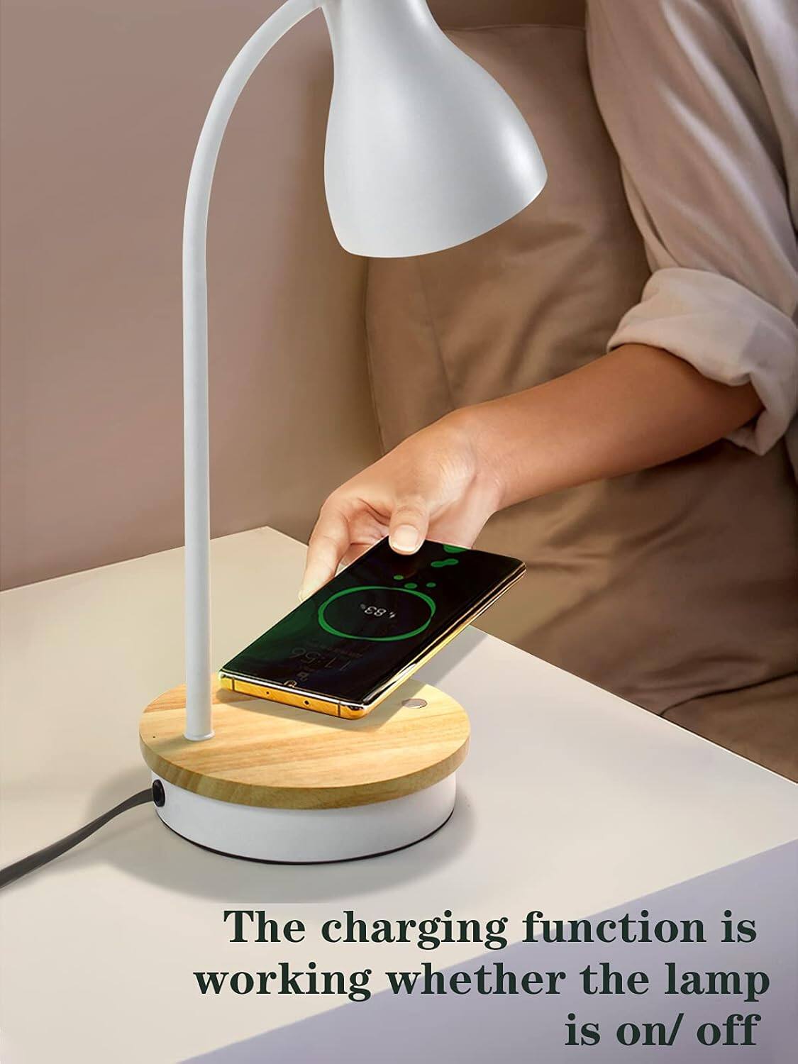 Stamp n Camp Metal Desk Lamp Wireless Charging Table Lamp Touch Reading ...