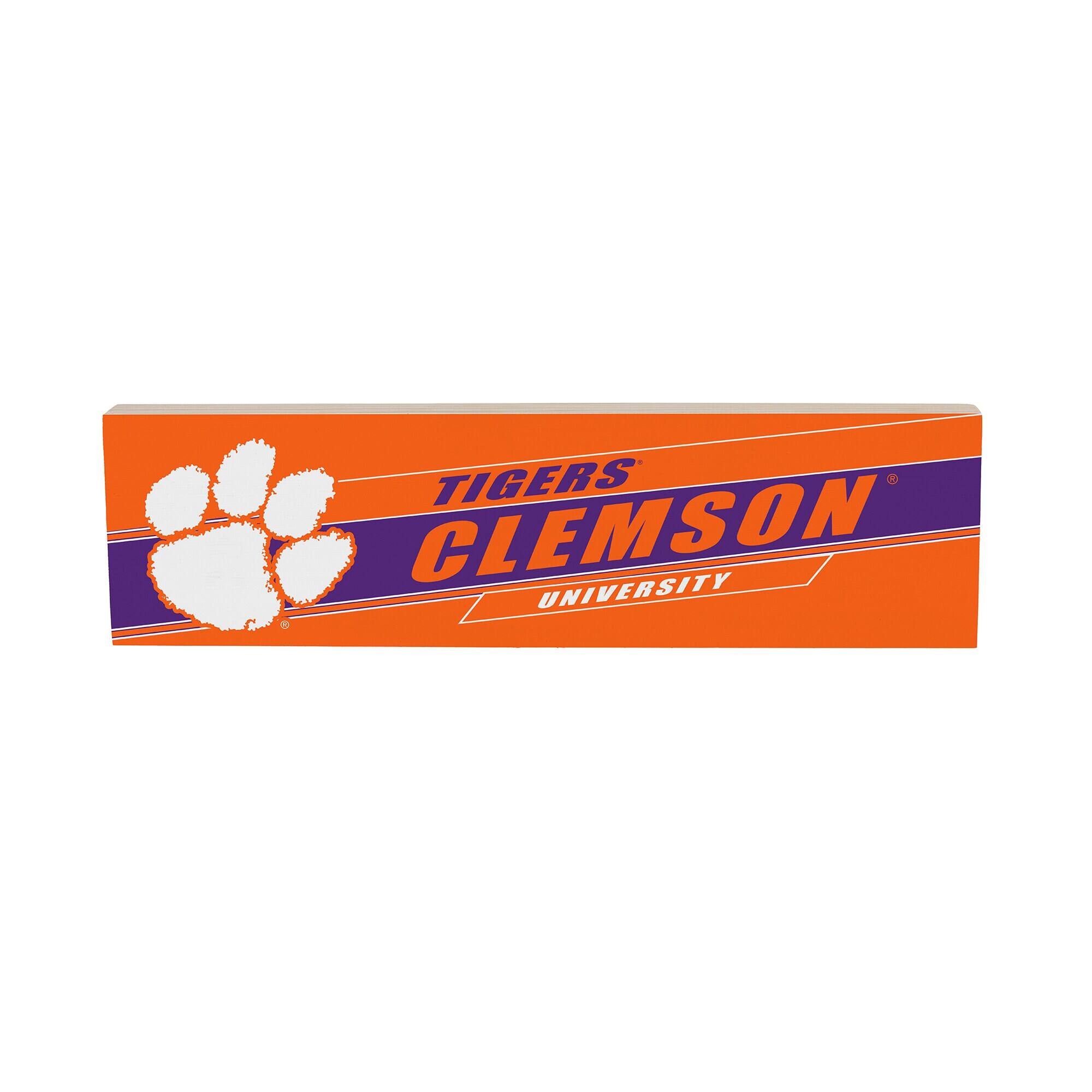 Evergreen Enterprises Clemson Tigers 5" x 18" Shadow Logo Wood Mantle ...
