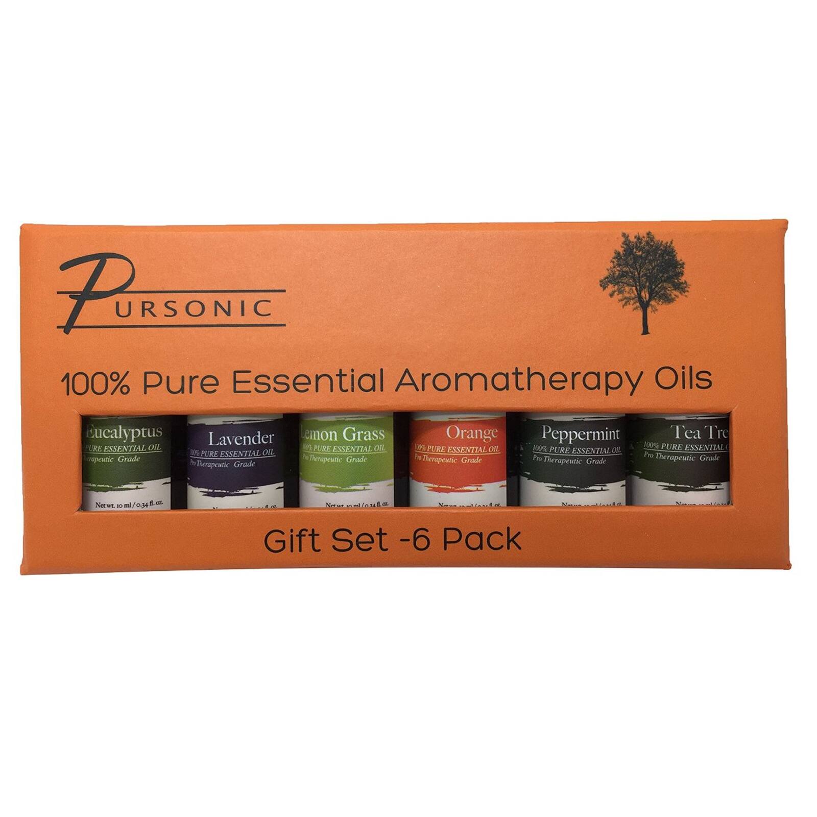 Pursonic 100% Pure Essential Aromatherapy Oils Gift Set 6 Pack Clear 31095386M - Best Buy