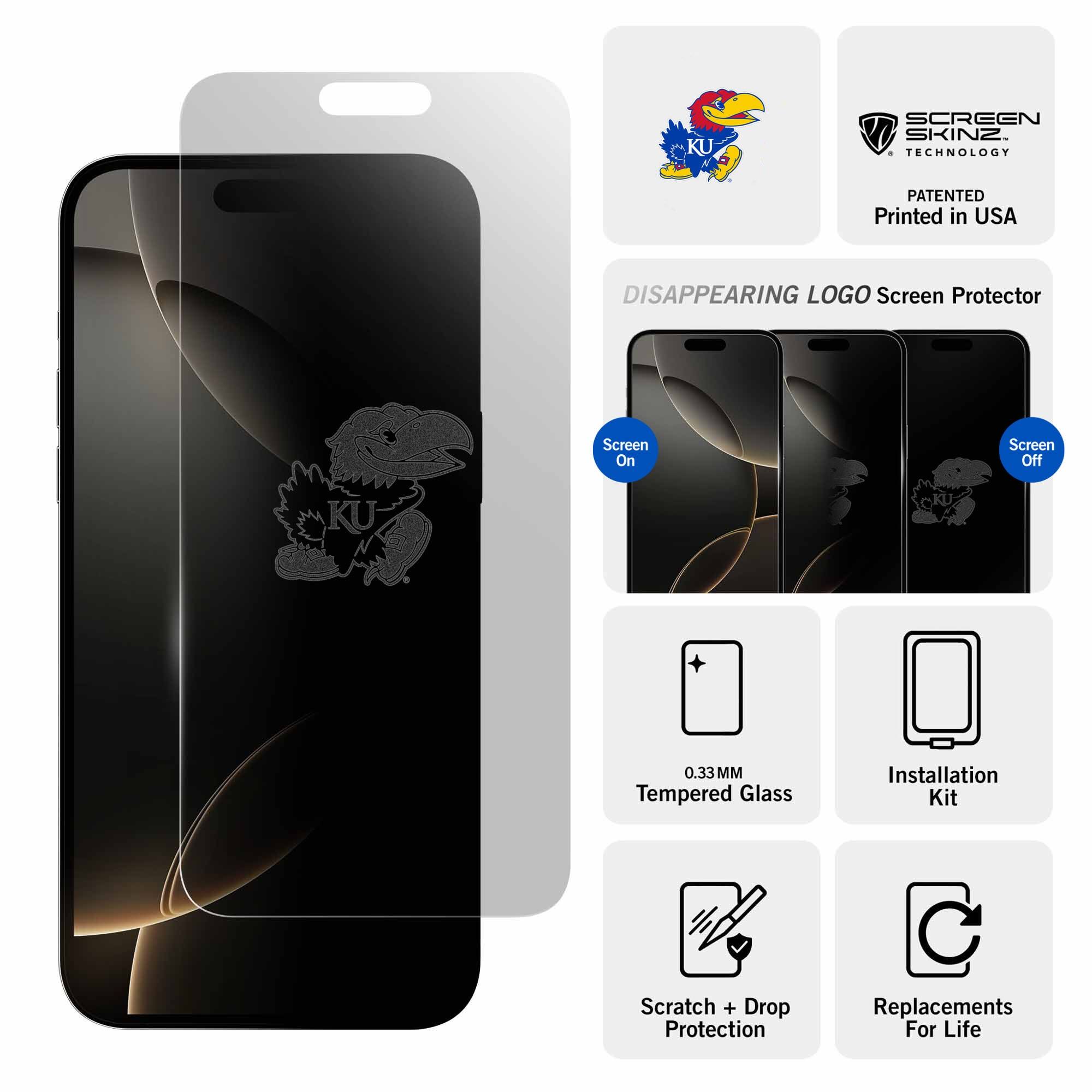 Screen Skinz Kansas Jayhawks Clear iPhone Screen Protector 13 Pro Max ...