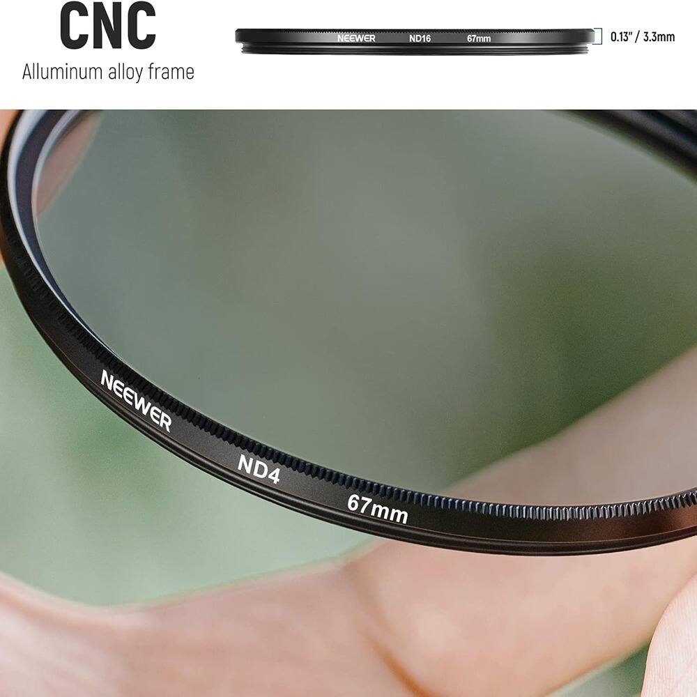 Schertz 67mm ND Filter Kit – Includes ND2, ND4, ND8, ND16 Filters, Lens ...