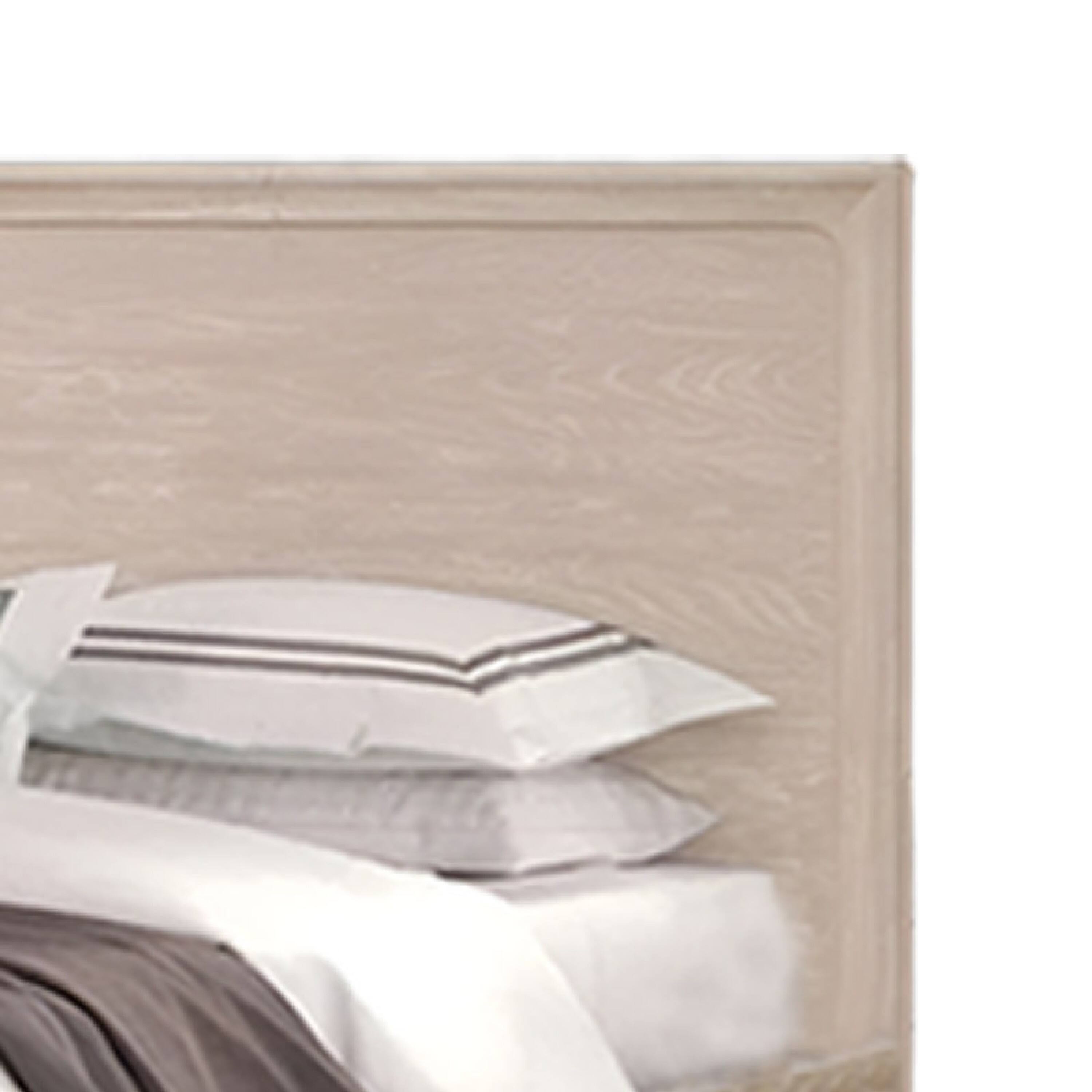 Manhattan Lane Rozie Queen Bed with Panel Style Headboard, Light Oak ...