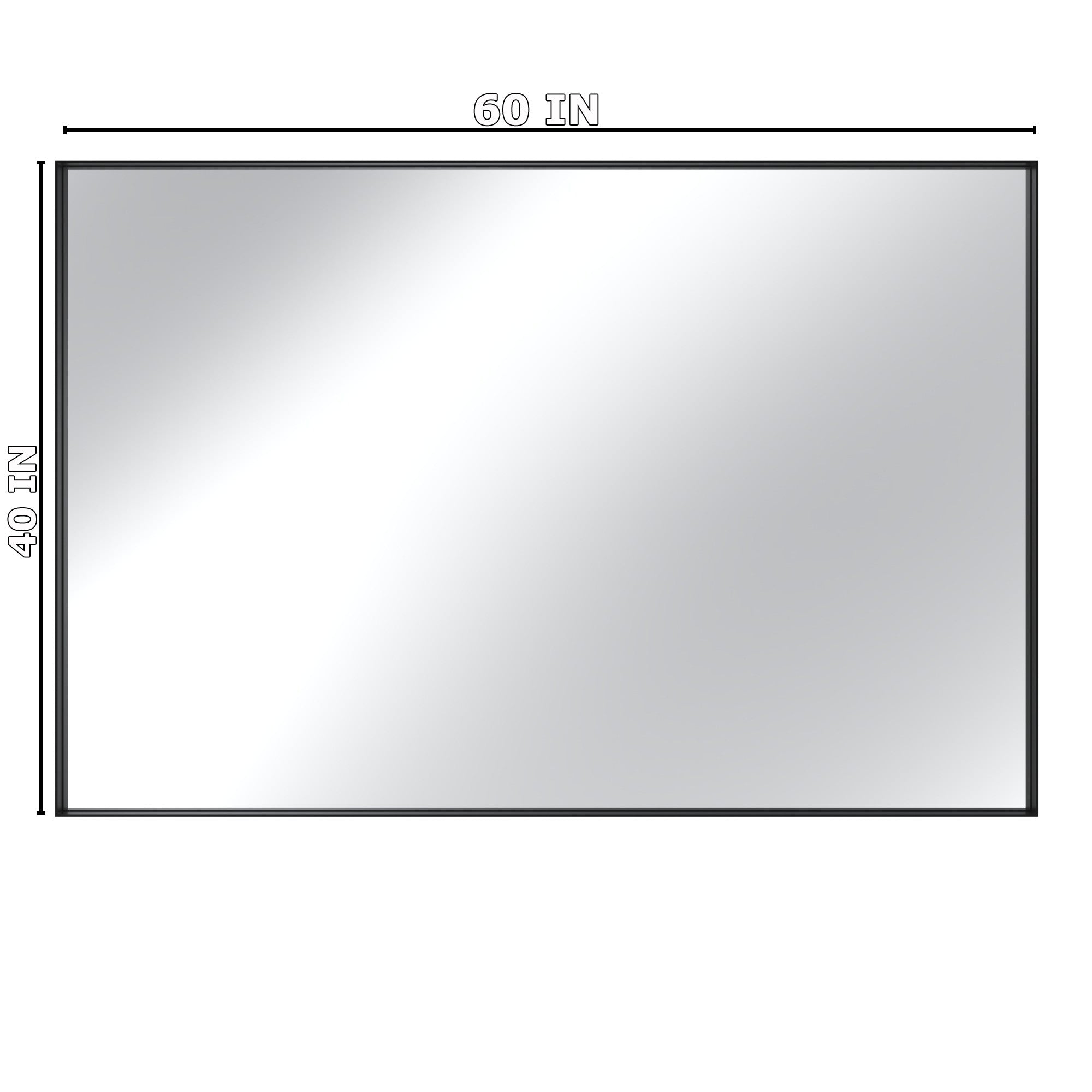 Boyel Living 60 x 40 in Rectangle Square Right Angle Mirror with Matte ...