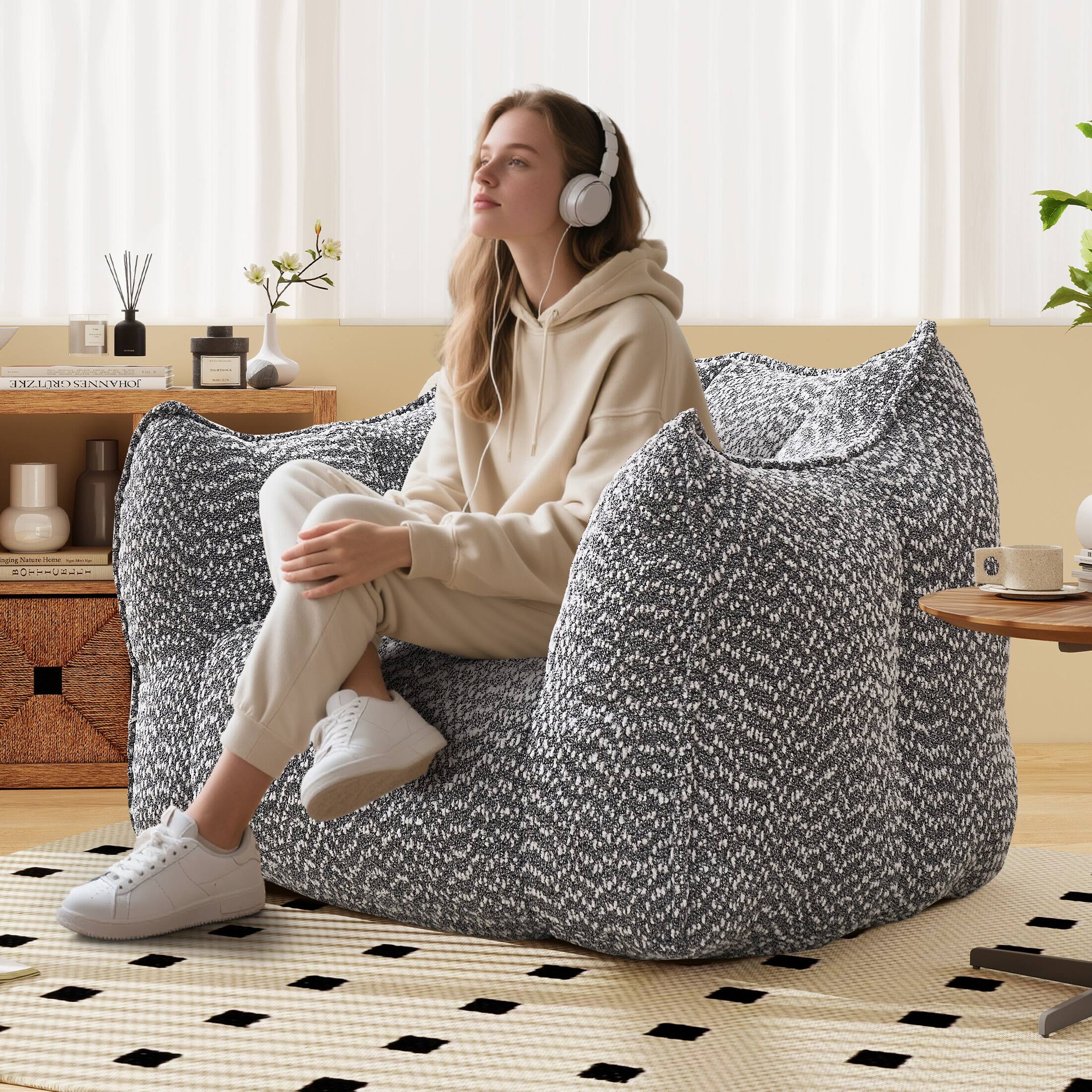 Aukfa Sofa Chairs with High Resilience Foam Square Lazy Sofas for ...