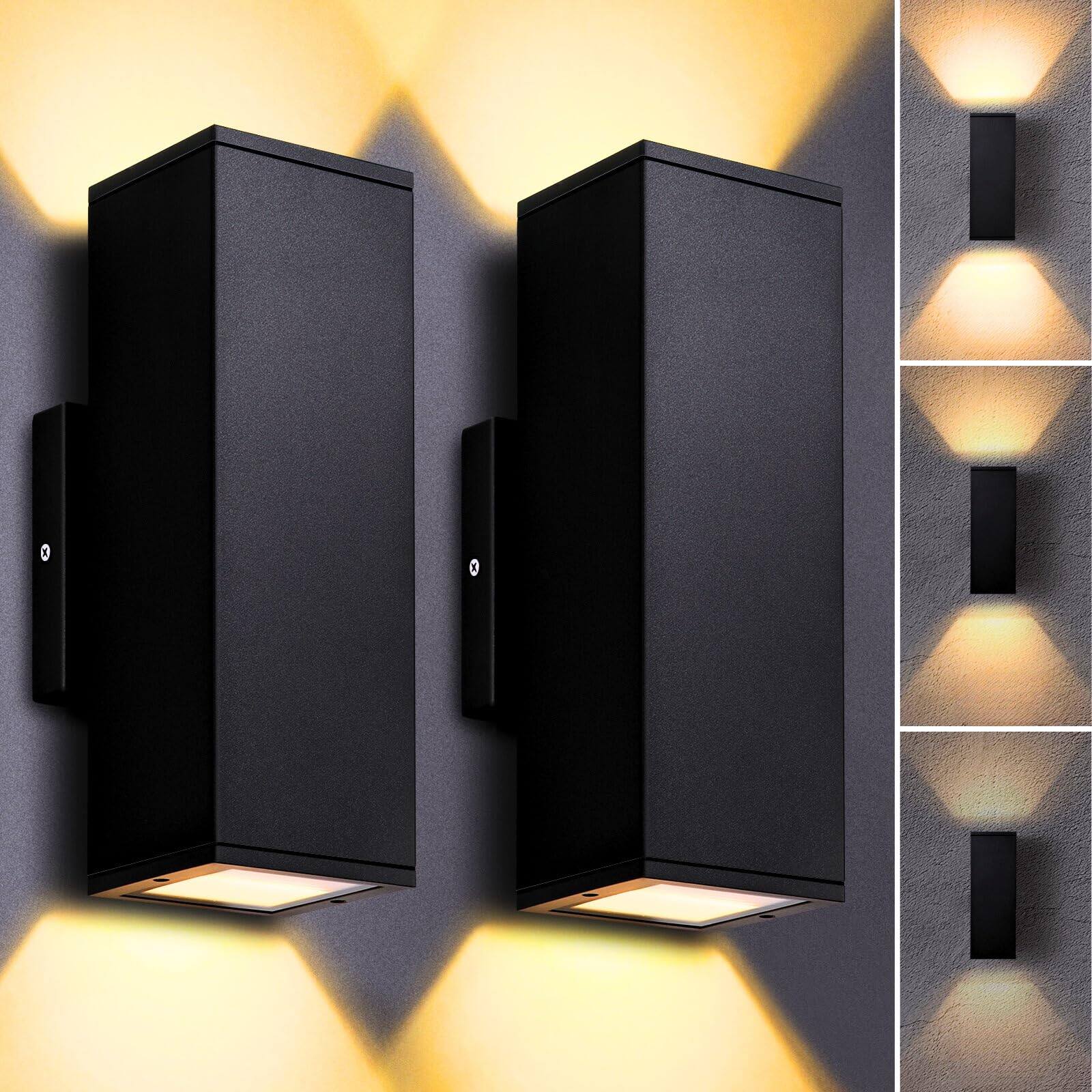 Reds Spade Dimmable Wall Lights Outdoor 2 Packs Integrated Square Up ...