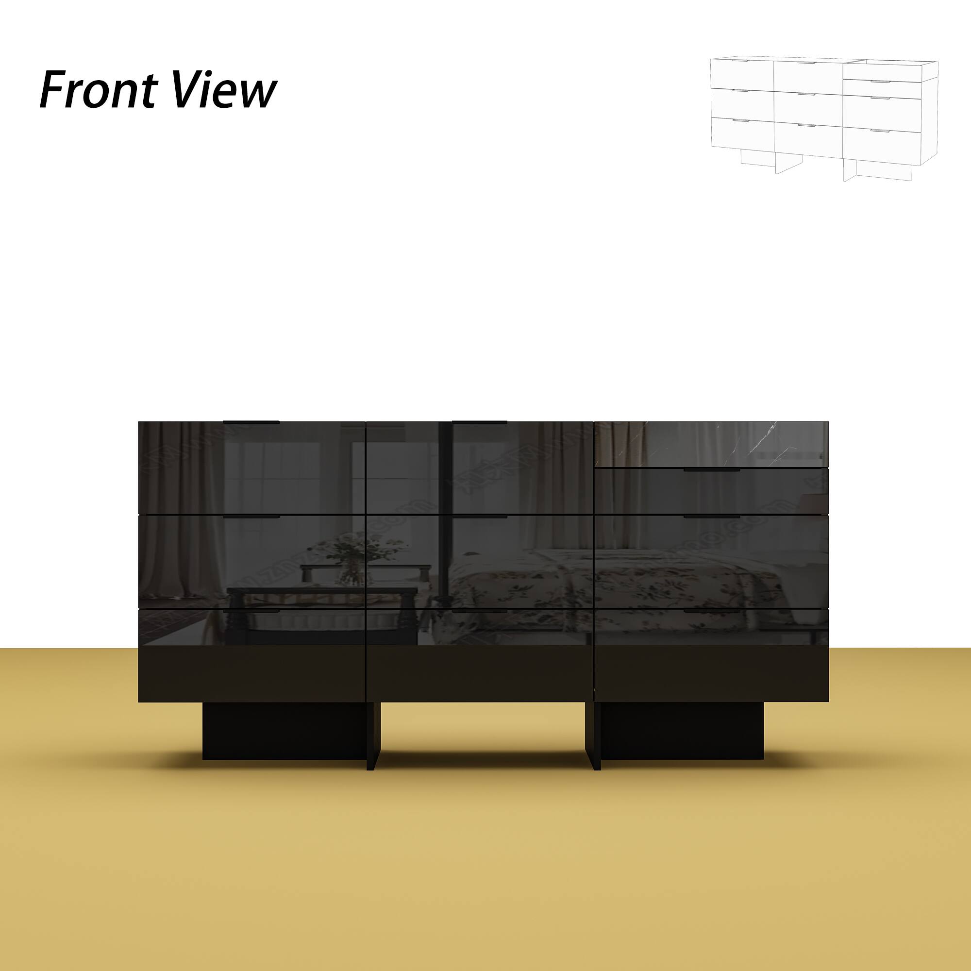 FUFU&GAGA High Gloss Multifunctional Dresser – A Statement of Elegance ...
