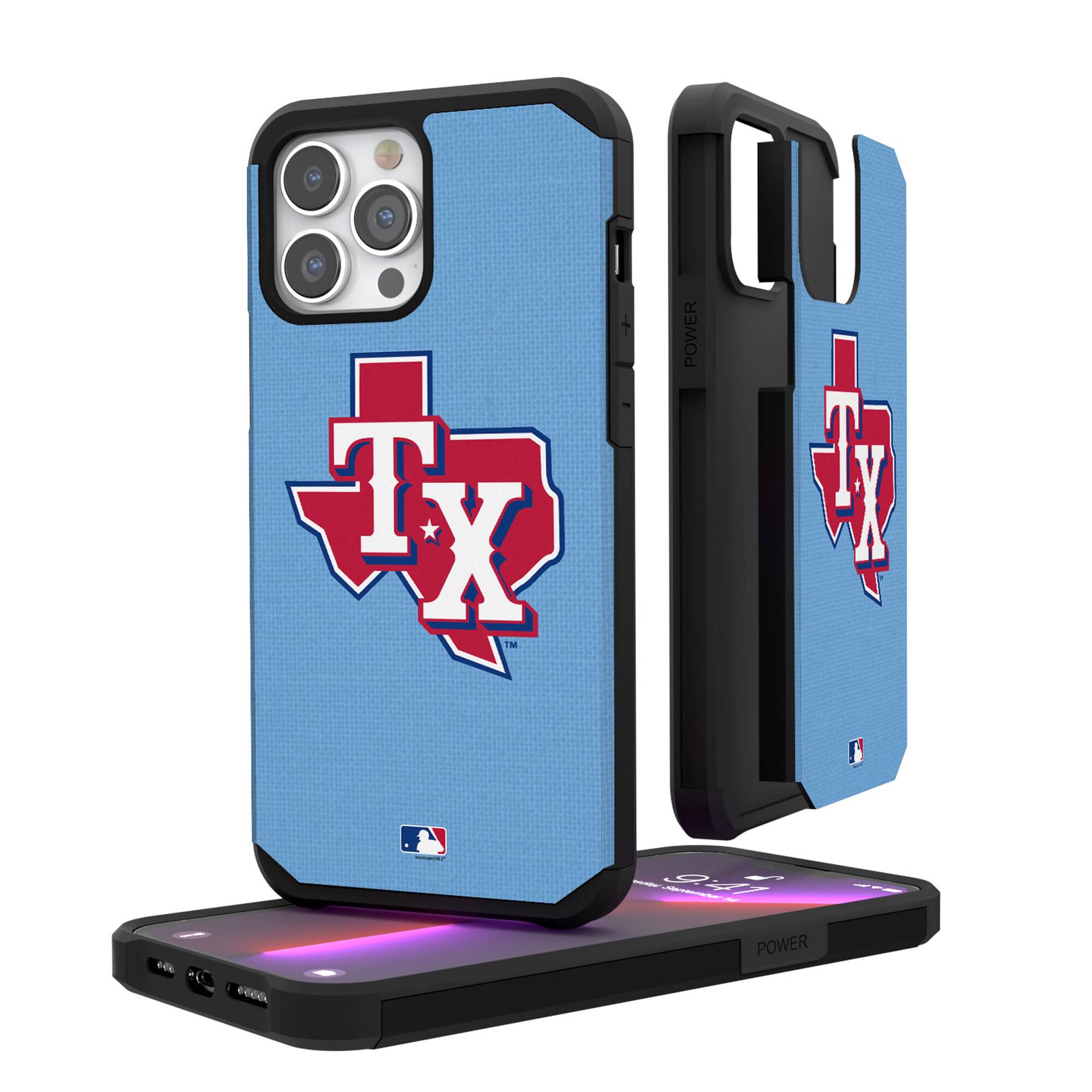 Keyscaper MLB Texas Rangers Light Blue iPhone Solid Design Rugged Case ...