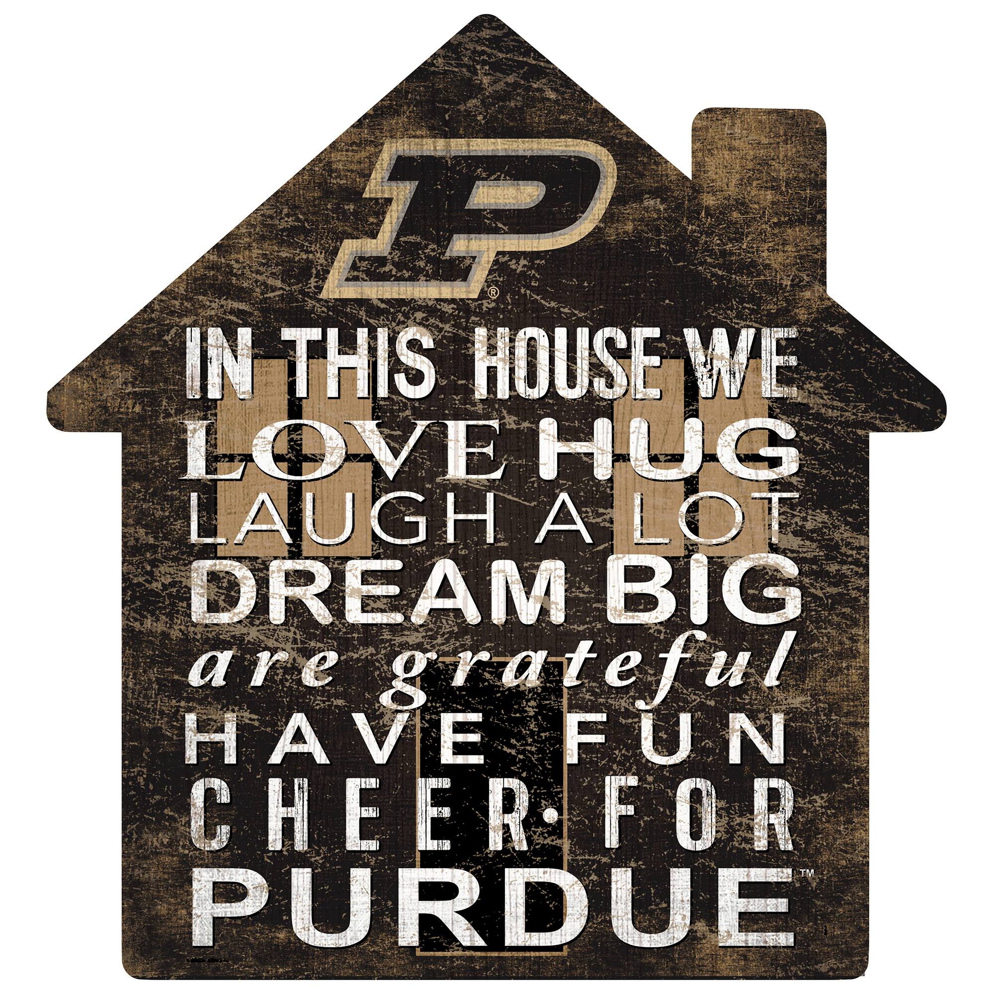 Fan Creations Purdue Boilermakers 12'' Team House Sign Multicolor ...