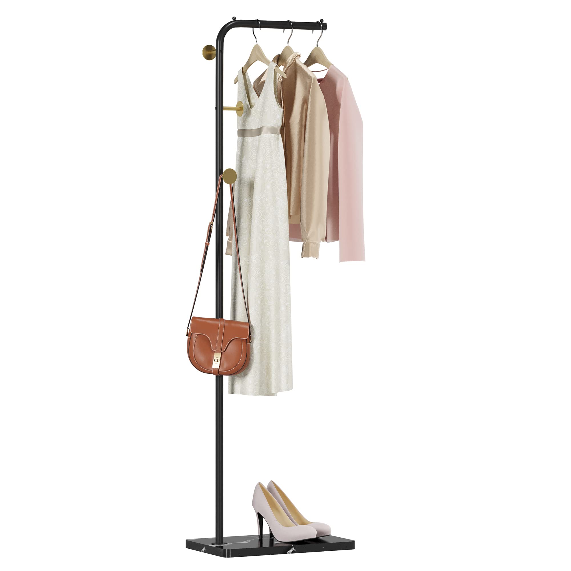 HM 1810 Metal Coat Rack Modern Tree With L Shaped Hanger Stand ...
