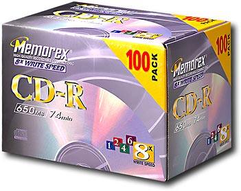 Best Buy: Memorex 650MB 8x CD-R Disc Spindle (100-pack) 3202-3185