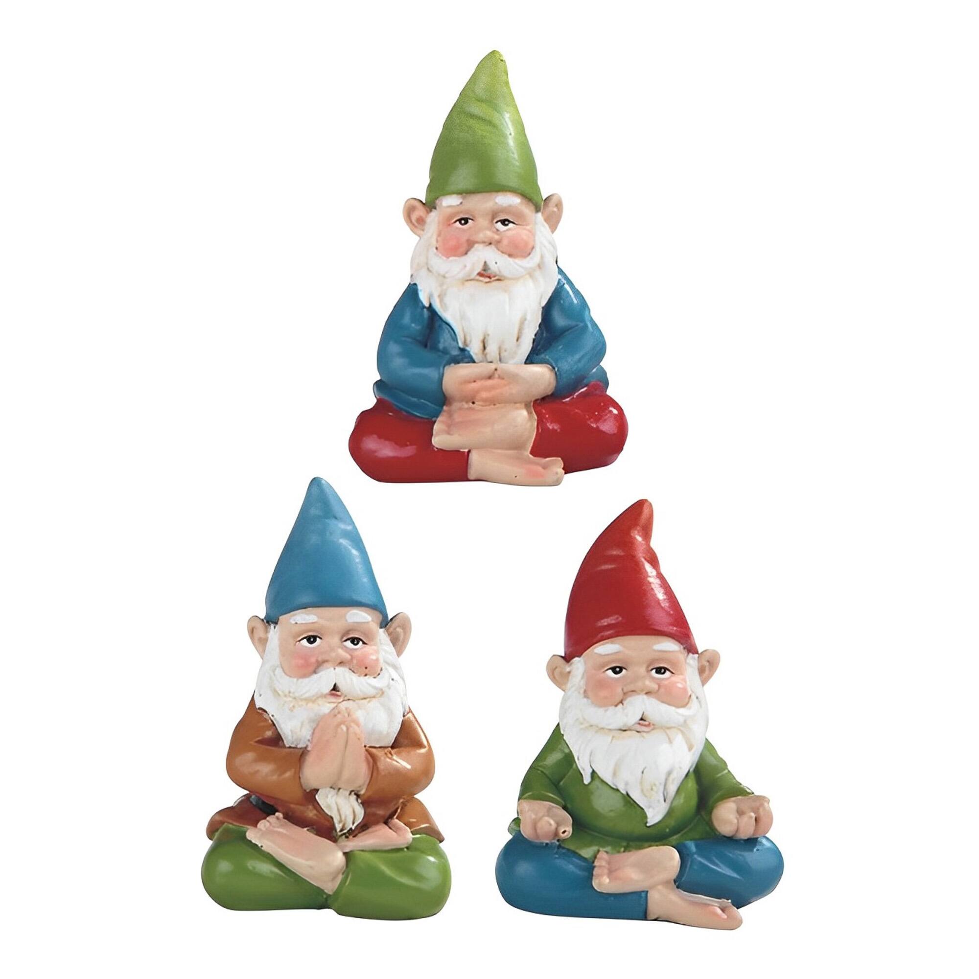 FC Design 3 PC Miniature Yoga Gnome Figurine Set 2.25"H Office Desk ...