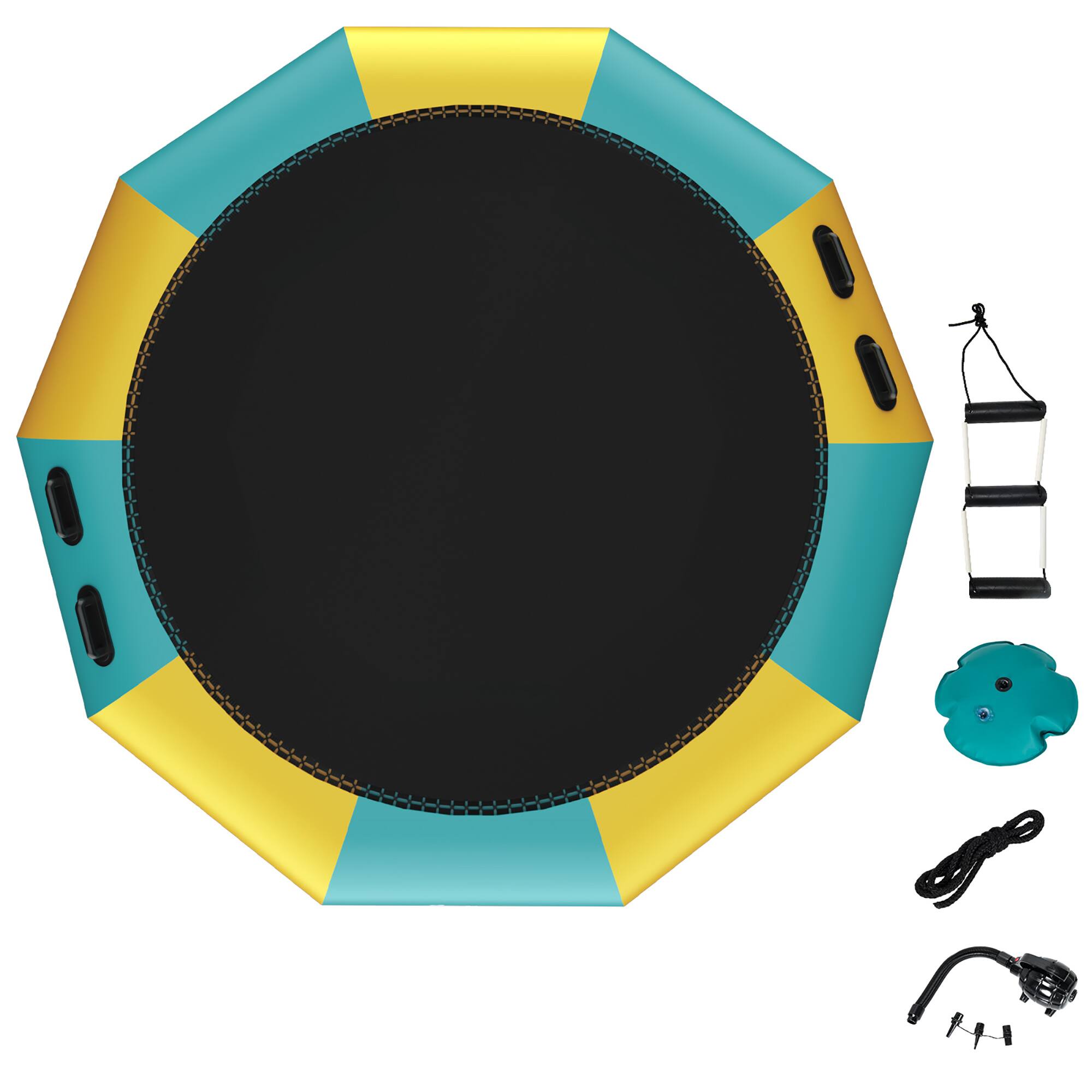 Costway 10FT Inflatable Water Bouncer Splash Padded Water Trampoline ...