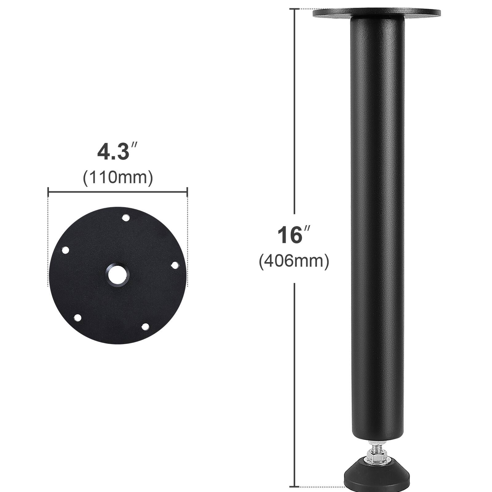VEVOR 16 Inch Adjustable Desk Legs, Reinforced Steel Office Table ...