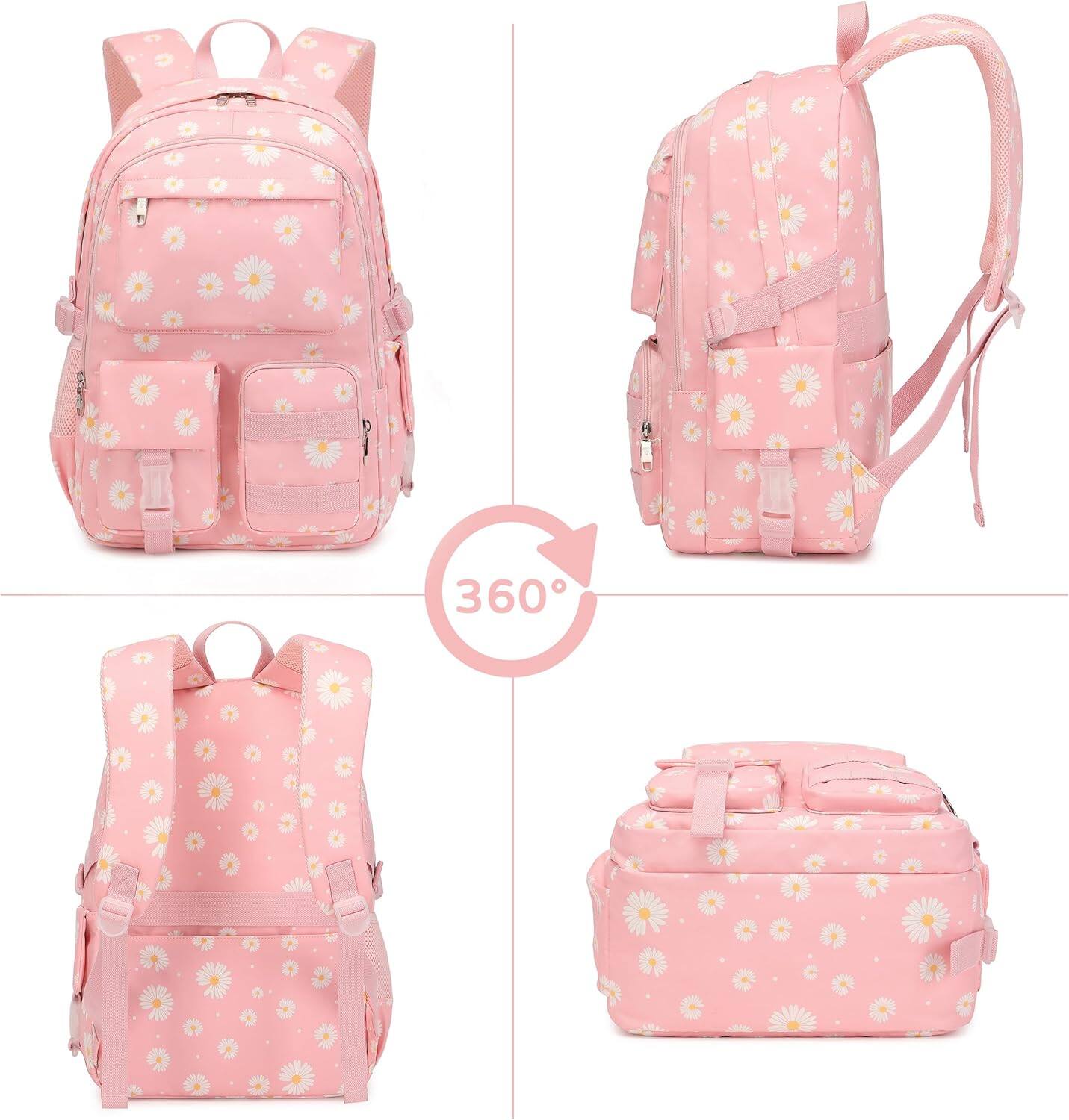 Live At Space Daisy Backpack School Girls Lunch Box Bookbag Backpacks ...