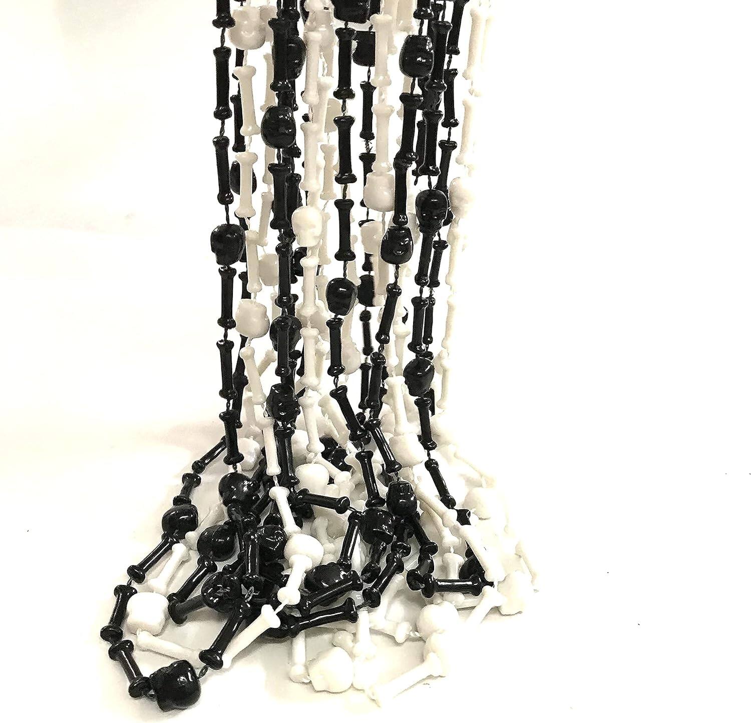 Live At Space 12 Pack Skull Bead Necklaces Pirate Halloween Party ...