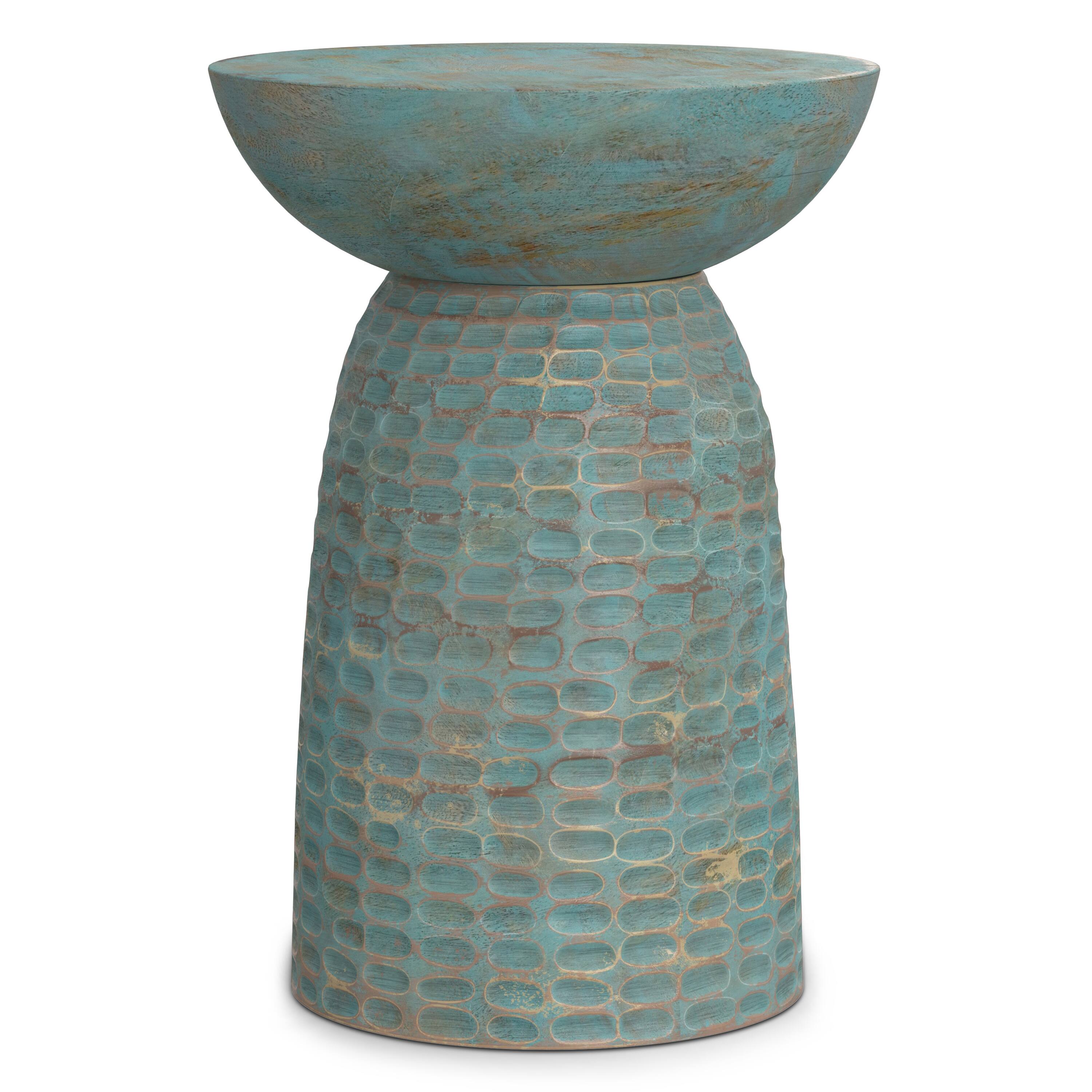 Simpli Home Boyd Wooden Accent Table Teal Wash AXCATBOY-TW - Best Buy