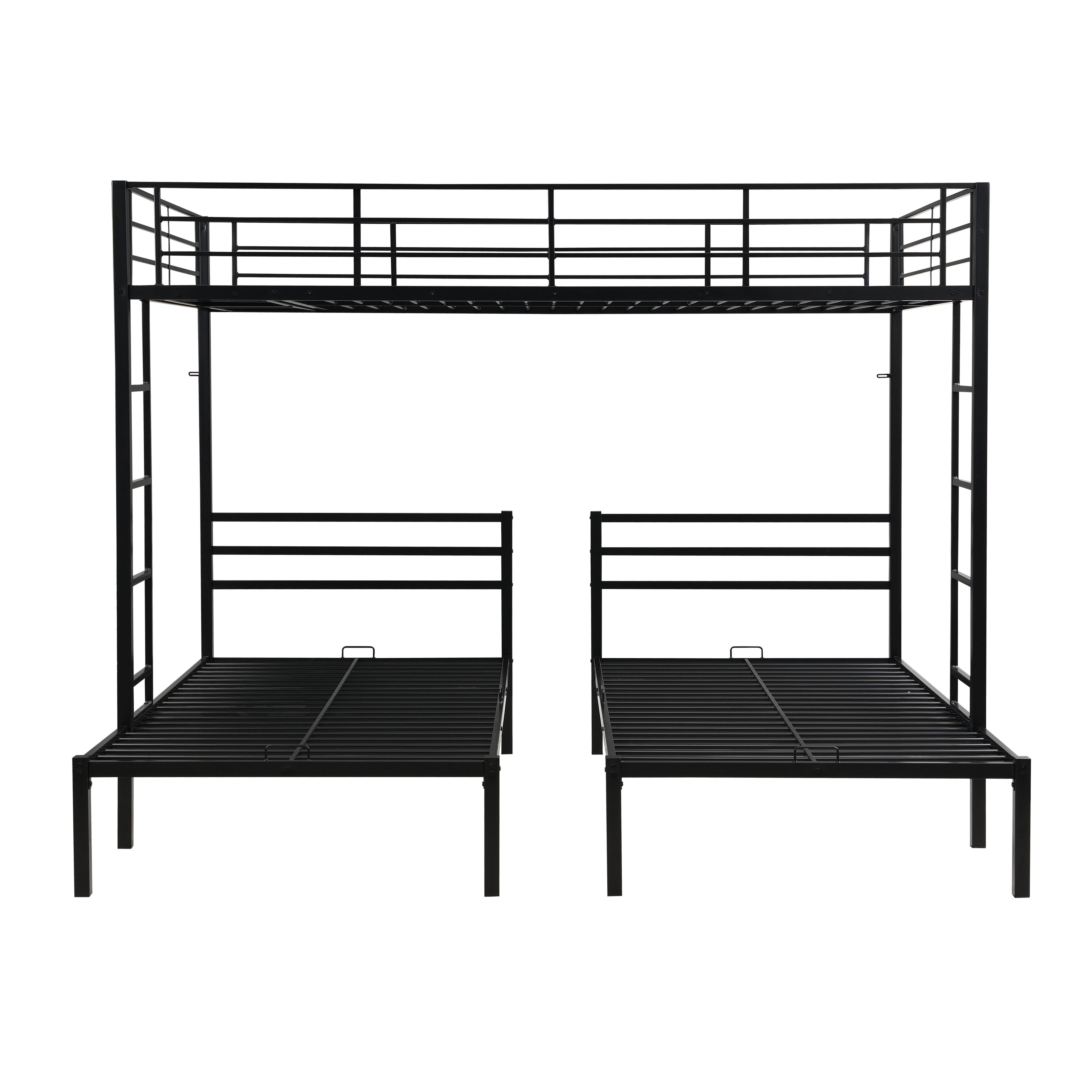 Boyel Living Full Over Twin Over Twin Metal Triple Bunk Bed with ...