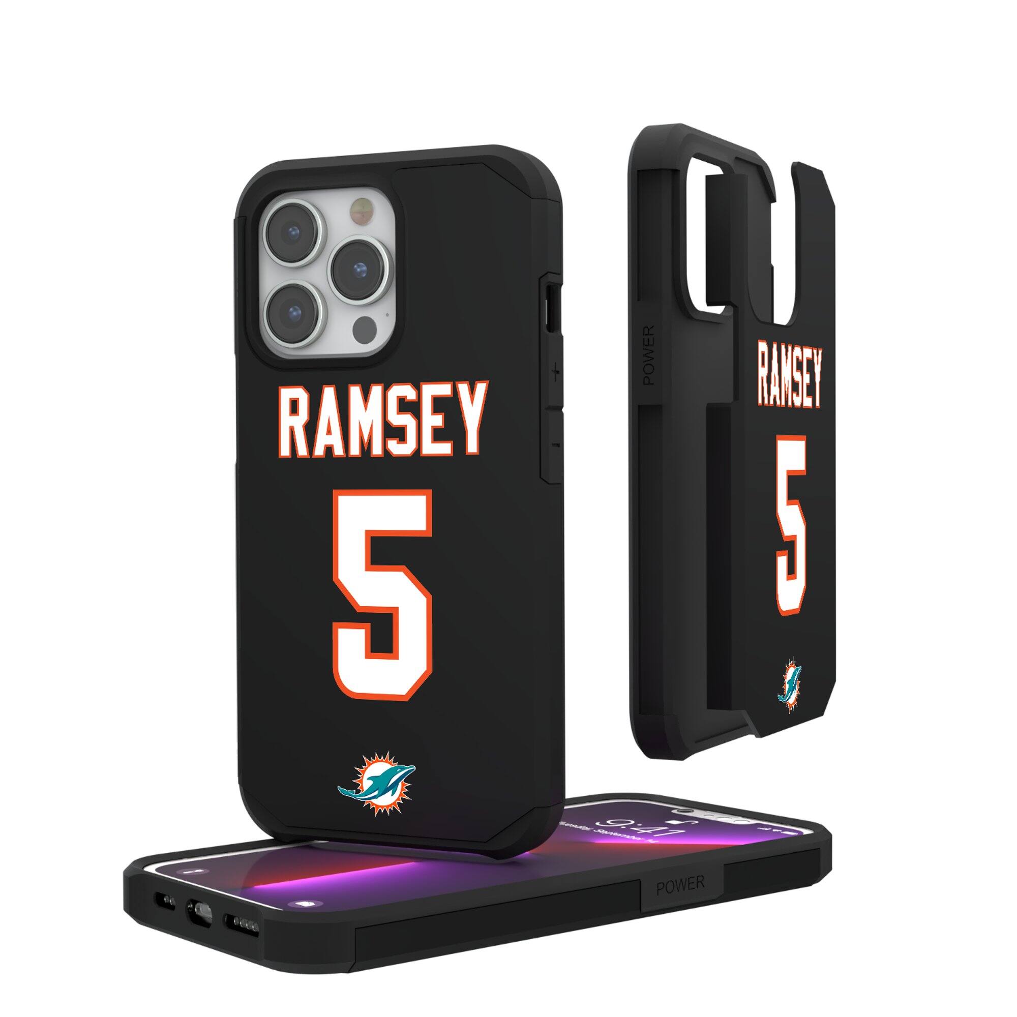 Keyscaper NFL Jalen Ramsey Miami Dolphins iPhone Rugged Case 13 Pro Max ...