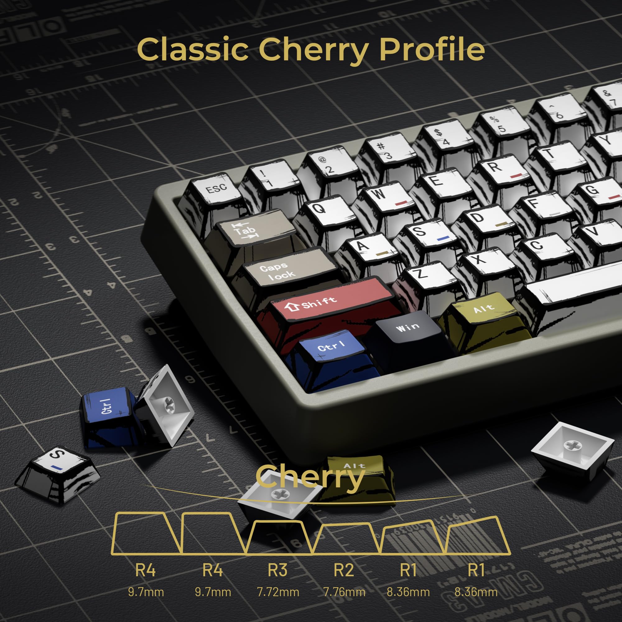 Comfort Essence Xvx Retro Pbt Keycaps Cherry Profile Keycap Set Dye ...