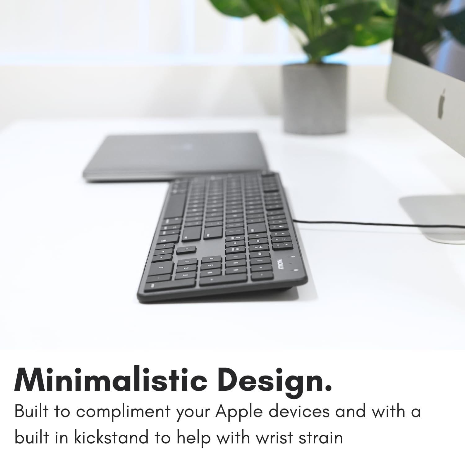 Macally Slim USB Wired Keyboard for Mac Full Size Apple Keyboard Space ...