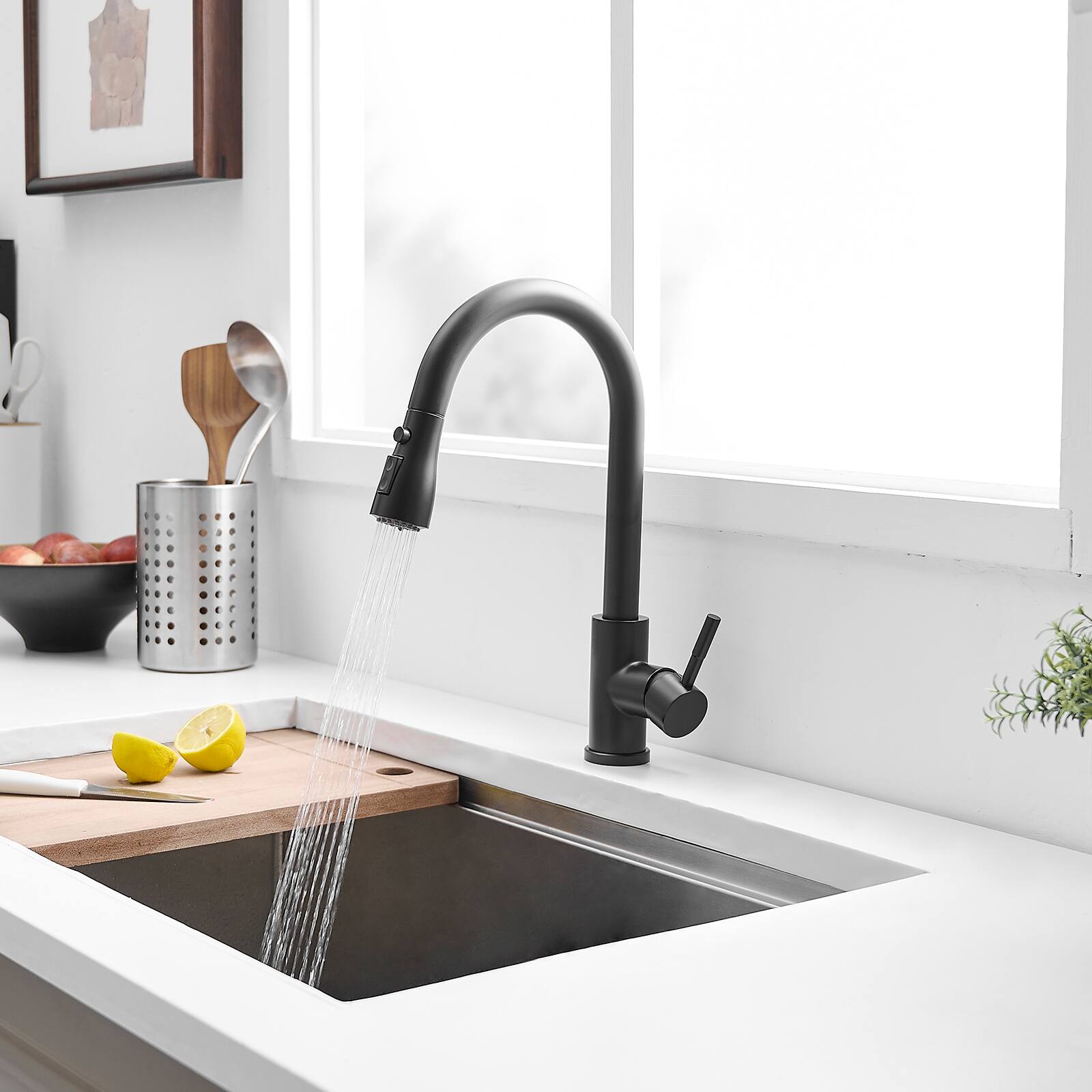 Kitchen Sink Faucet Pull out Sprayer Stainless Steel SF-X-W1932P374342 ...