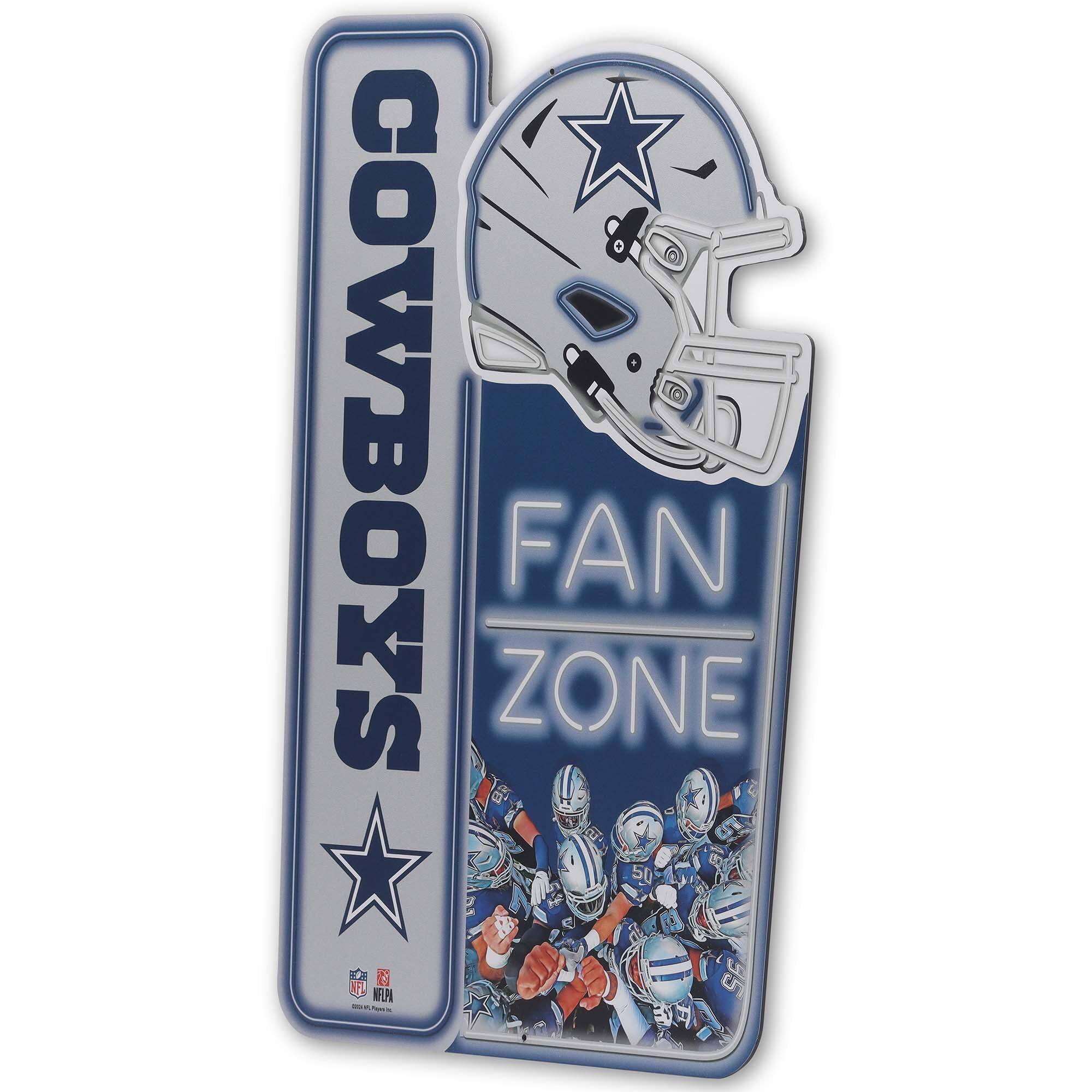 Open Road Brands Dallas Cowboys 13" x 19.5" Fan Zone Metal Sign Blue ...