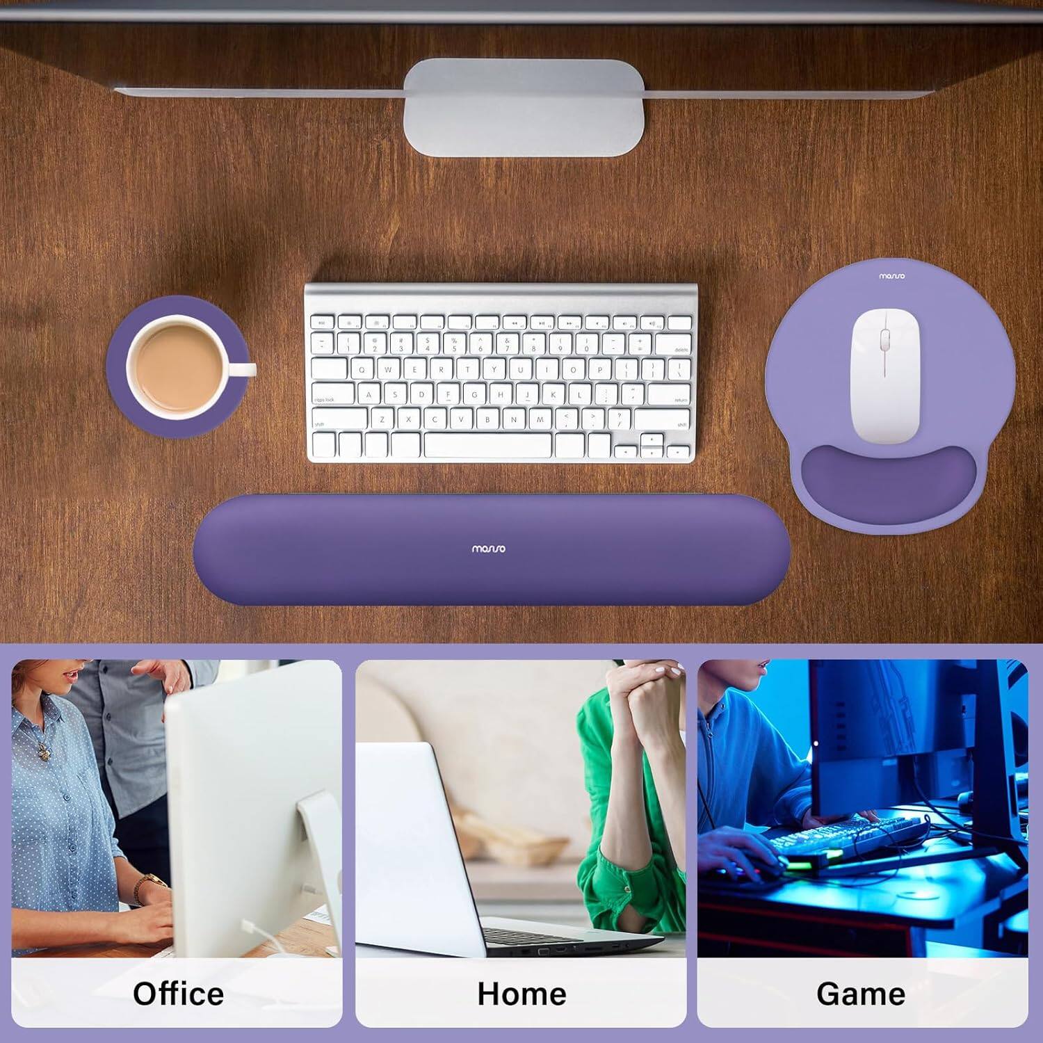mosiso Mouse Pad with Wrist Rest Support, 3 in 1 Gel Memory Foam ...
