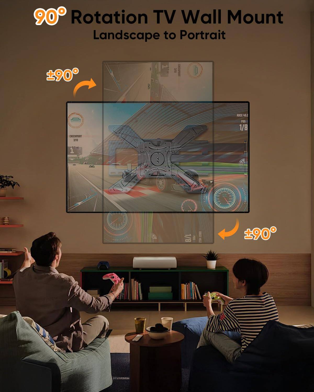 Cedar Assembly Long Arm Tv Wall With 48. Extension For 26'' 75'' Tvs ...