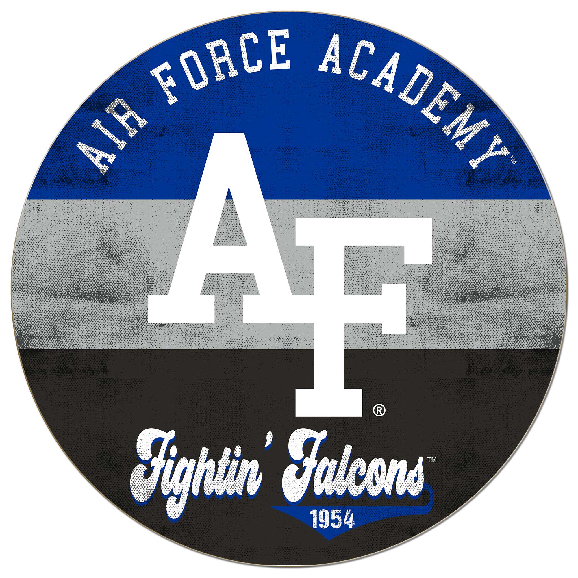 Jardine Air Force Falcons 20'' x 20'' Retro Logo Circle Sign Blue ...