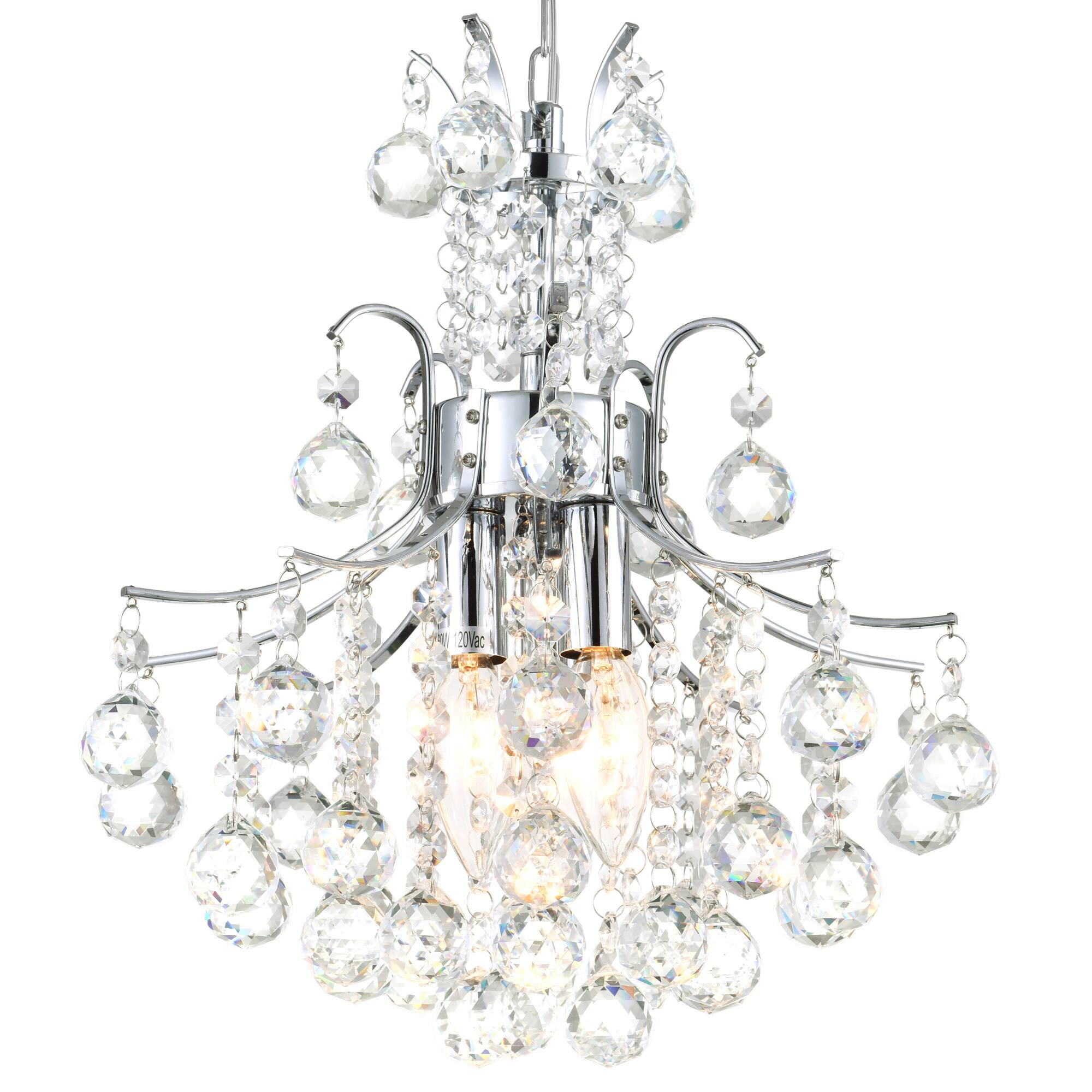 CWI Lighting Princess 3 Light Mini Chandelier With Finish Chrome ...