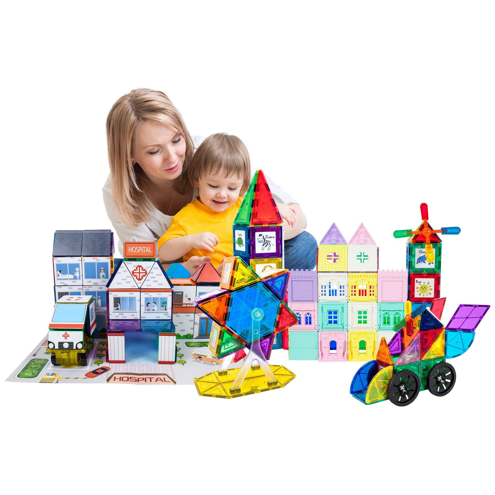 PicassoTiles PICASSO TILES 300 PC Magnetic Tiles, Magnetic Building ...