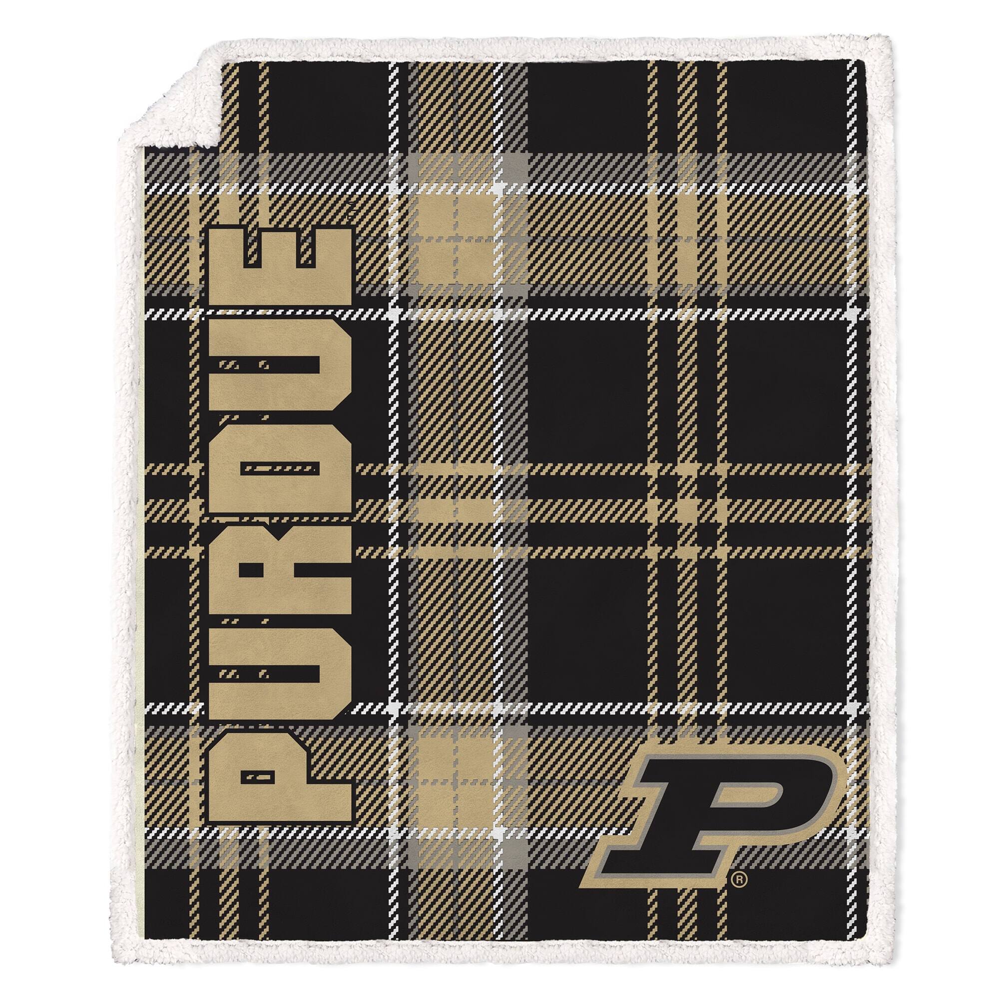 Pegasus Purdue Boilermakers 50" x 60" Playmaker Plaid Ultra Cozy Sherpa ...
