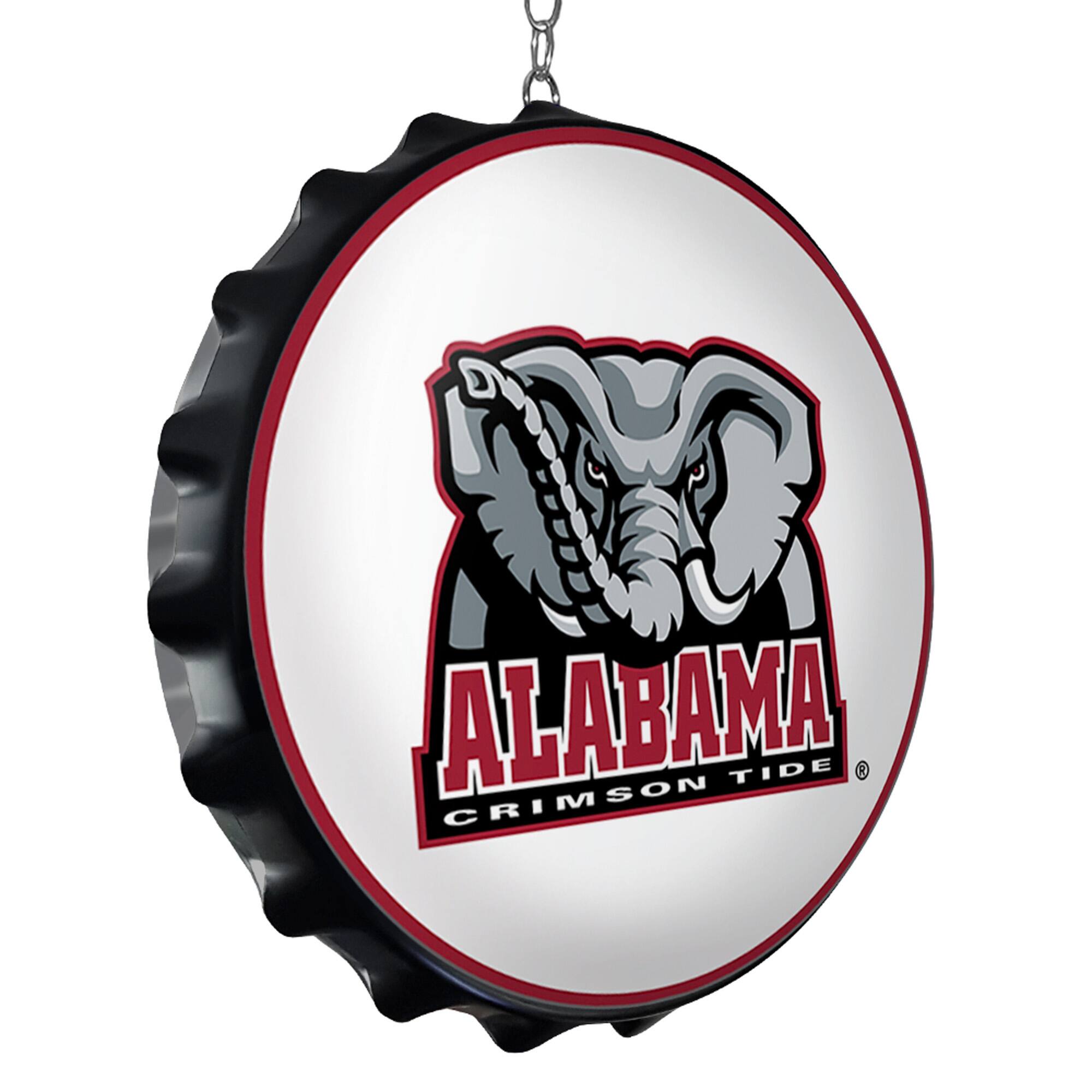 The Fan Brand Alabama Crimson Tide Mascot Bottle Cap Dangler White ...