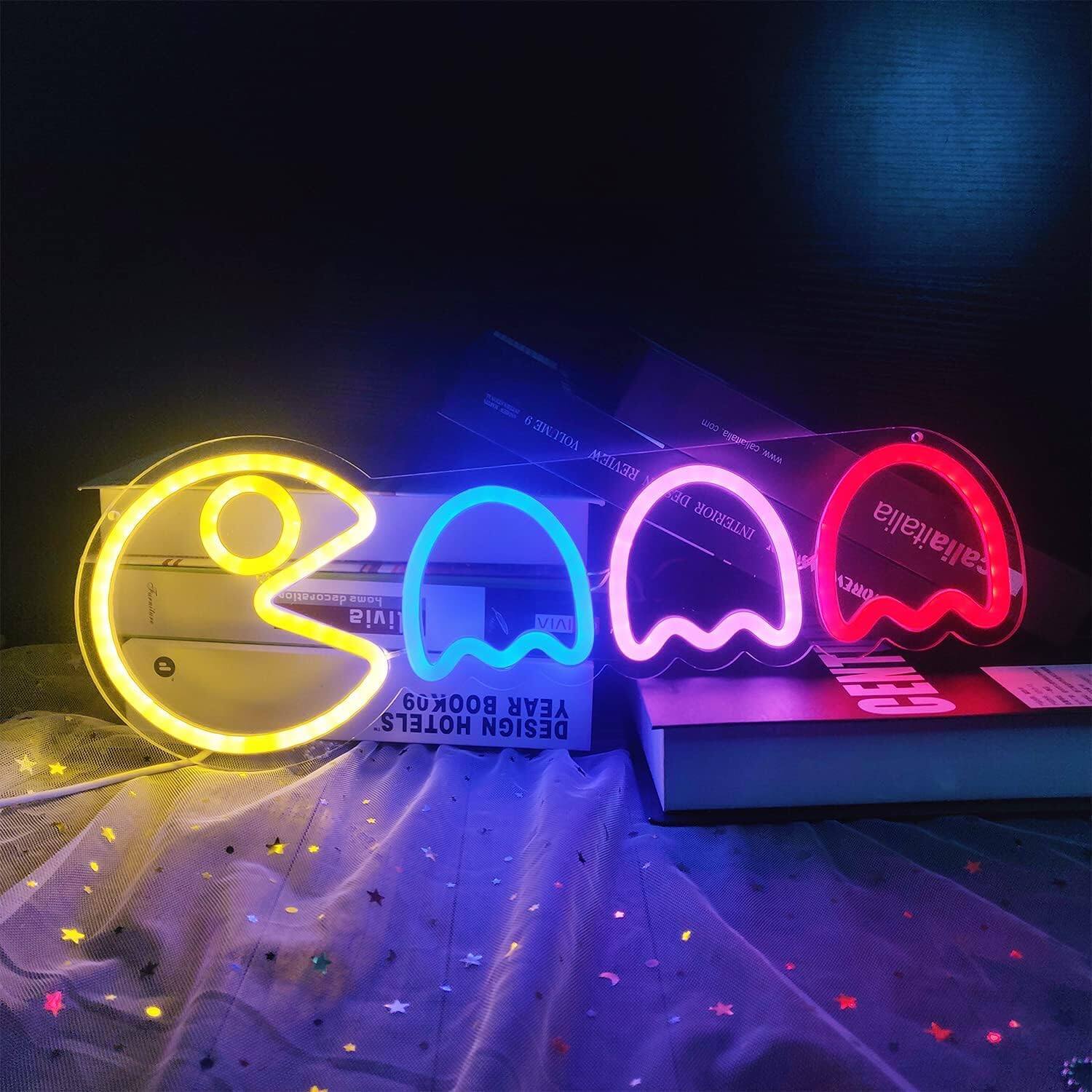 Auledio Game Neon Sign Ghost Led Neon Lights Neon Signs for Bedroom ...