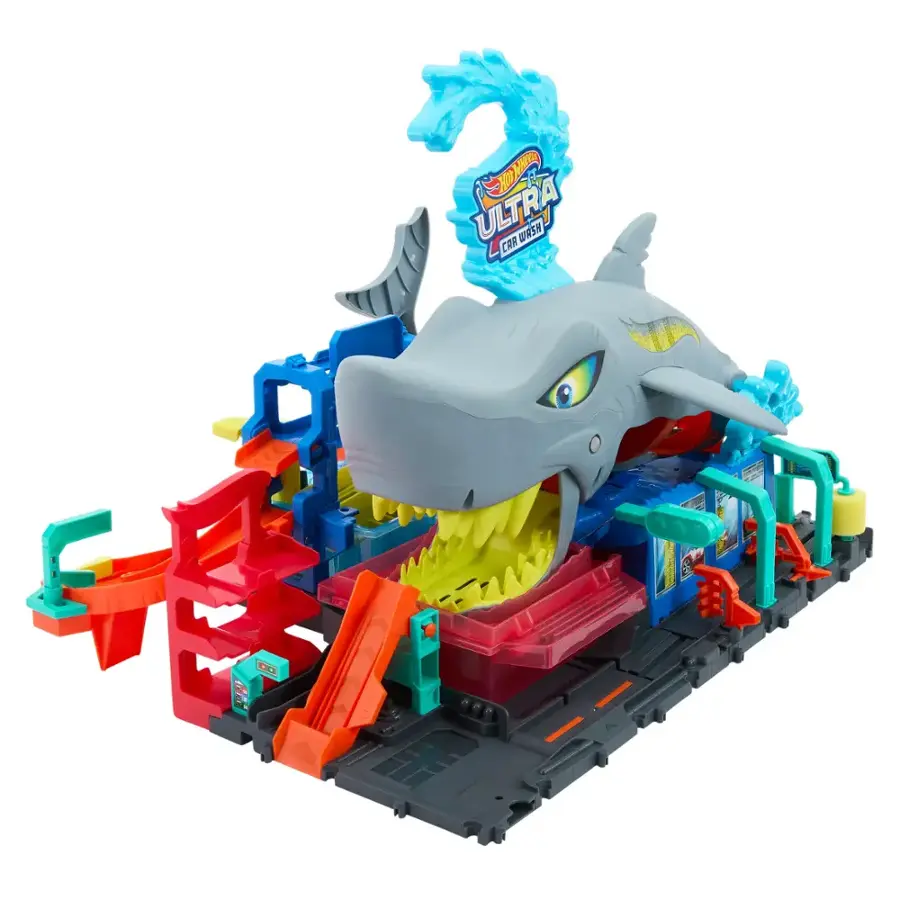 Hot Wheels Color Reveal Ultra Shark Car Wash Track Set HTN82 - Best Buy