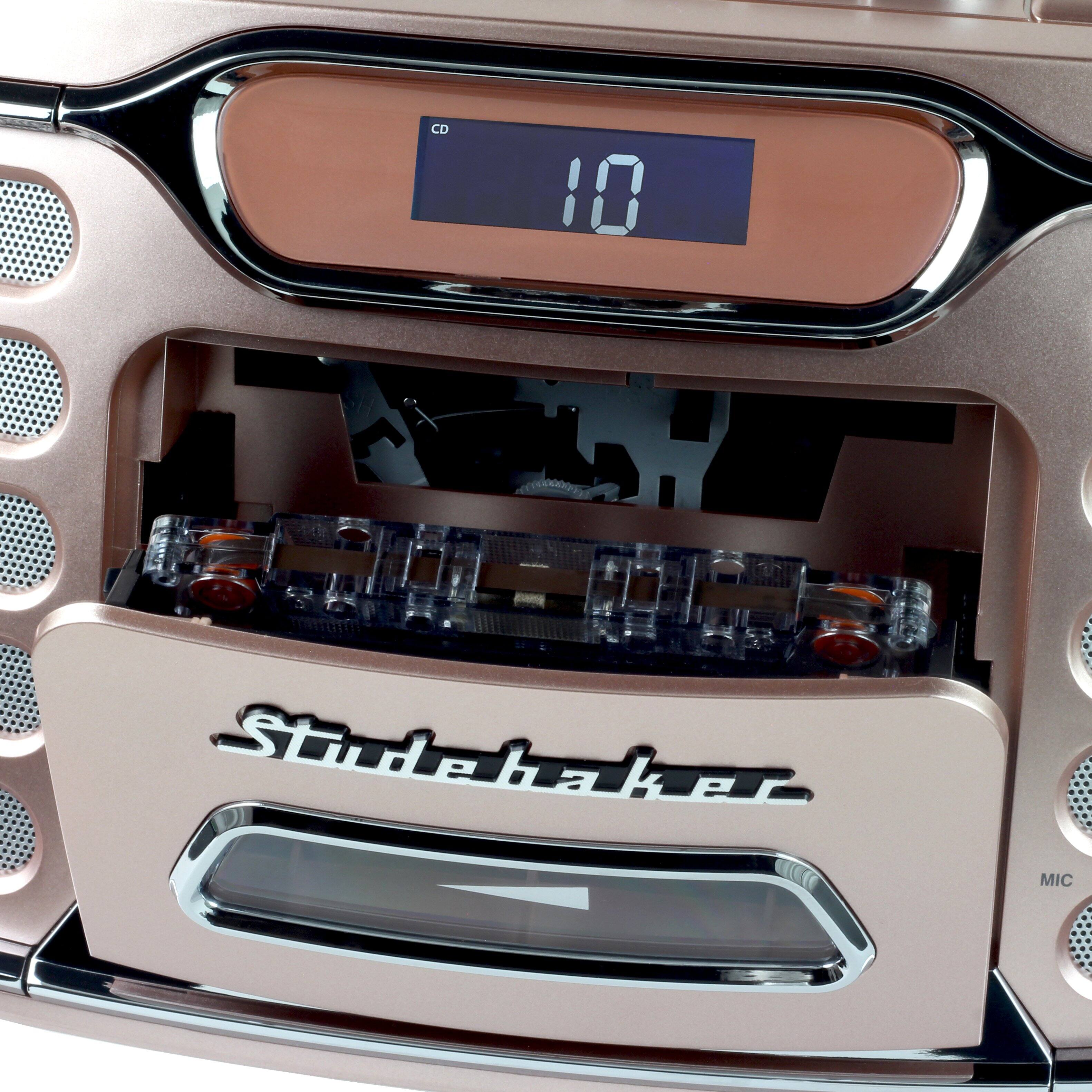 Studebaker SB2150 Retro Bluetooth Boombox with CD/Cassette Player ...