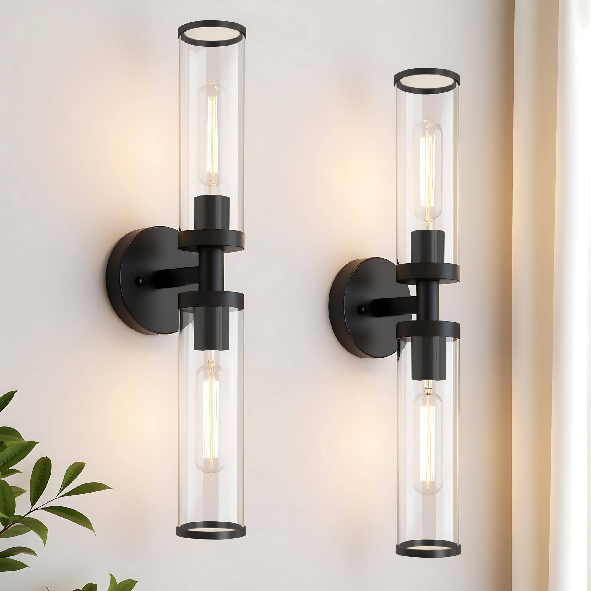 Dapper Styles Upgraded Bathroom Sconces Set Of Two Modern Wall Sconce ...