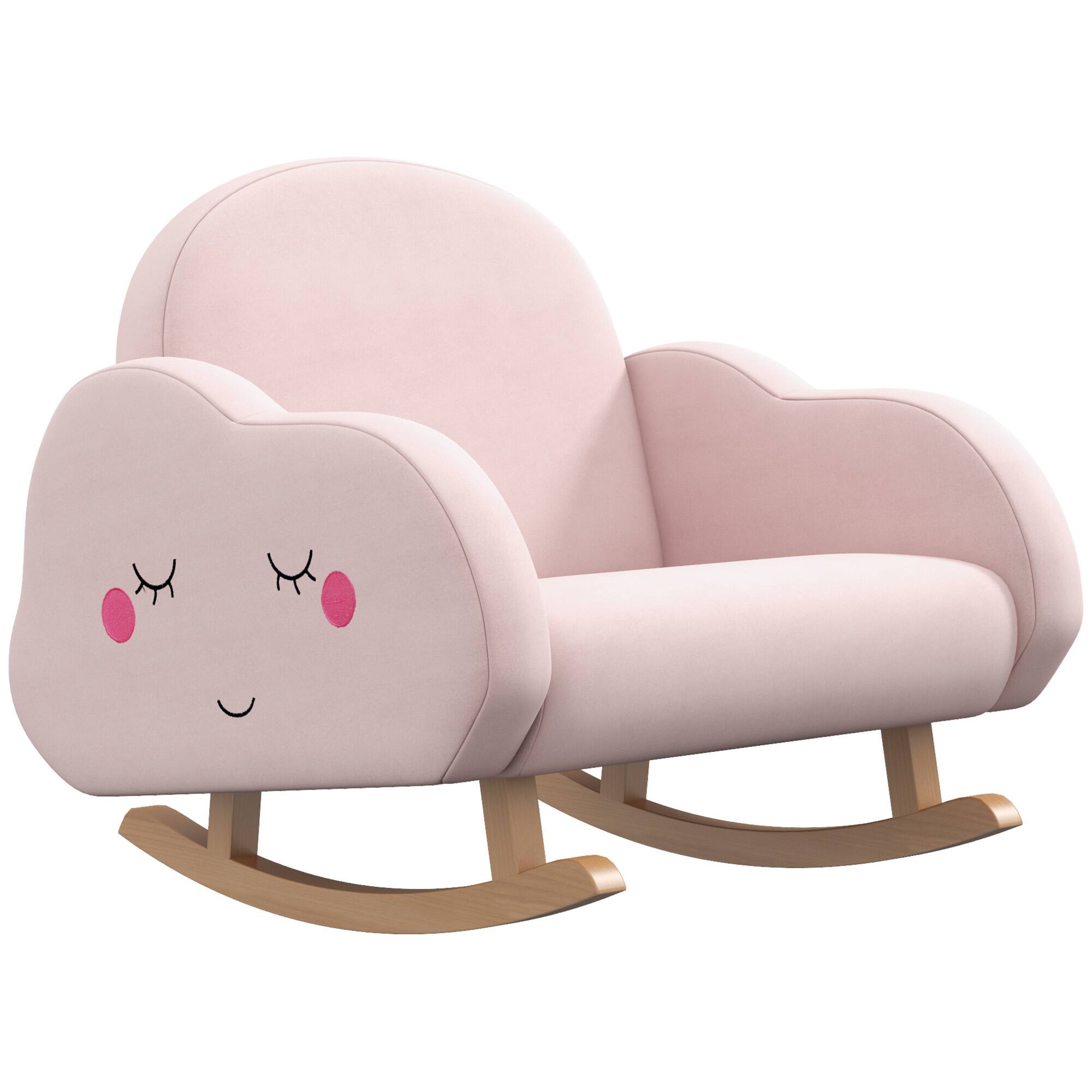 Qaba Kids Cloud Shaped Rocking Chair, Children Rocker Armchair for ...