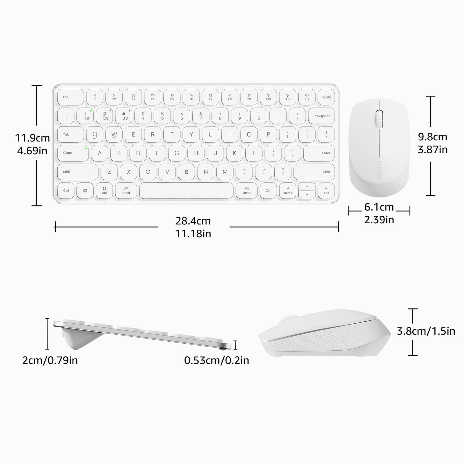 TECH SAFARI Multi device And Mouse Combo bluetooth 5 0 4 0 Wireless ...