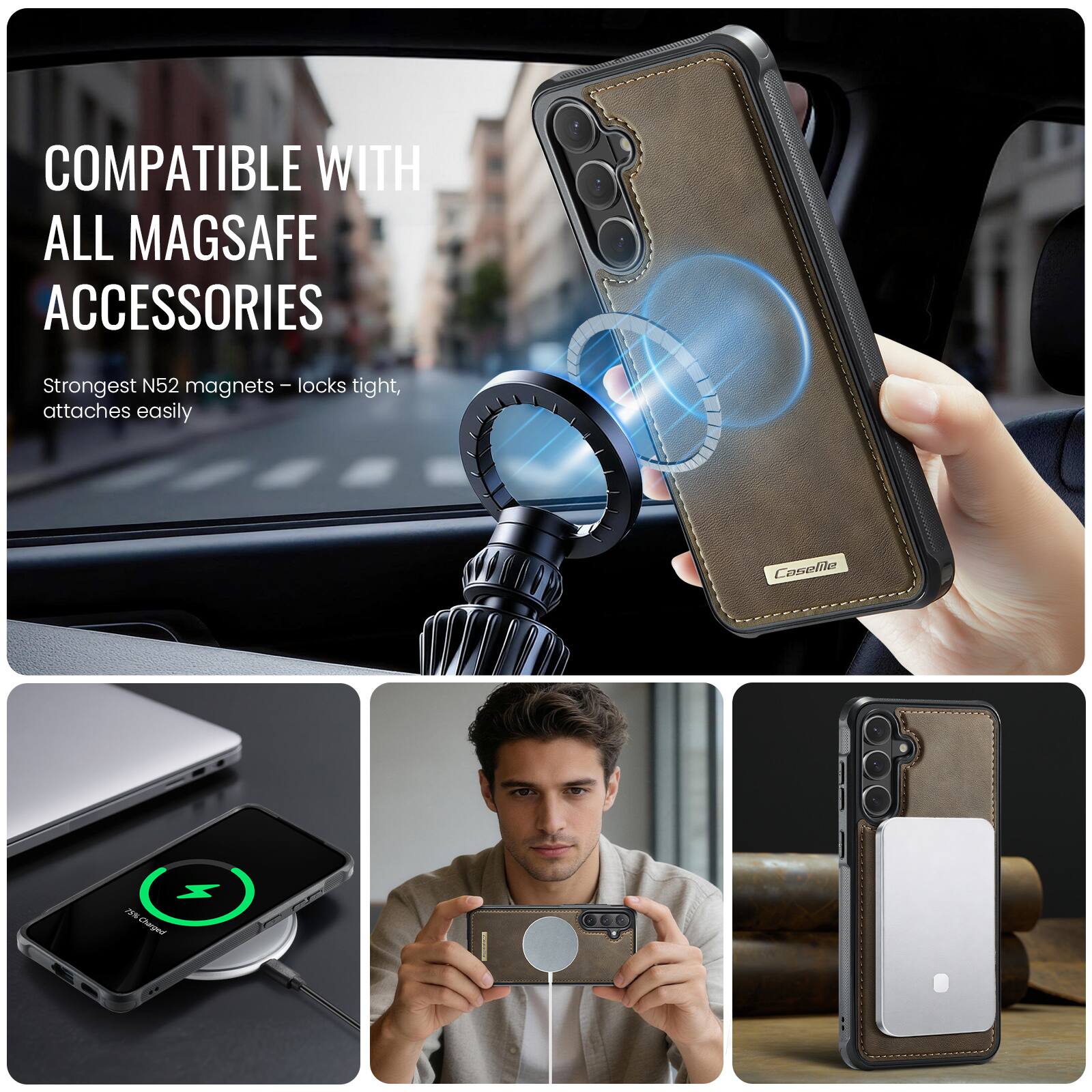 Dteck PU Leather Texture Case for Samsung Galaxy S26, Elegant Slim ...